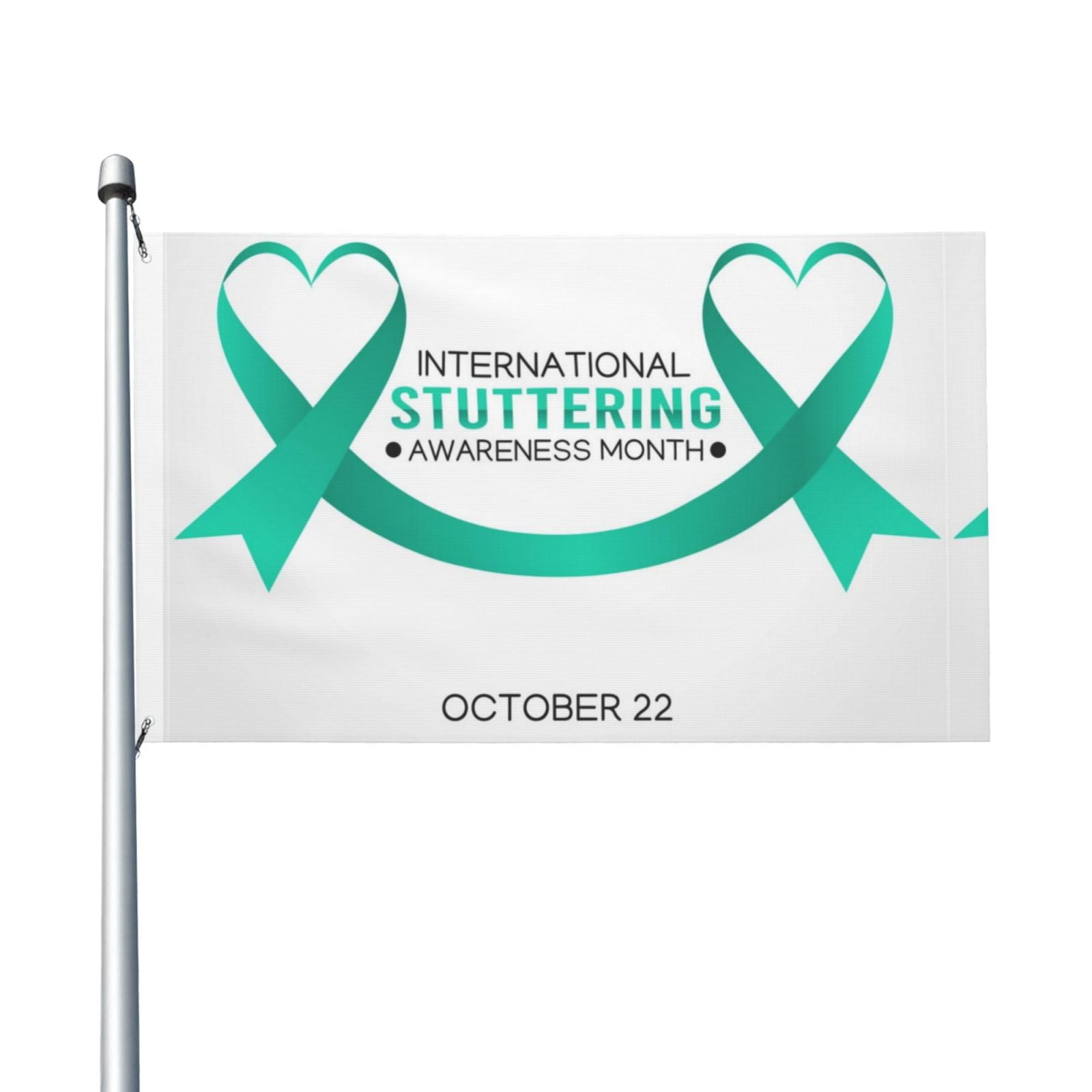 Stuttering Awareness Month Teal Ribbon Garden Flags 3x5 Ft Decoration ...