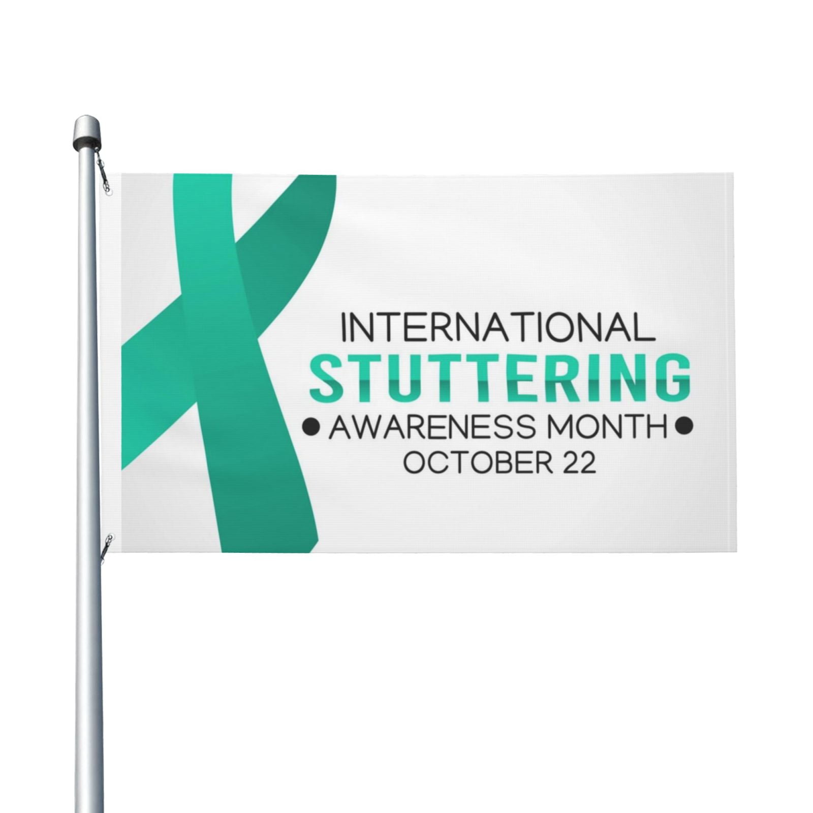 Stuttering Awareness Month Teal Ribbon Garden Flags 3x5 Ft Decoration ...