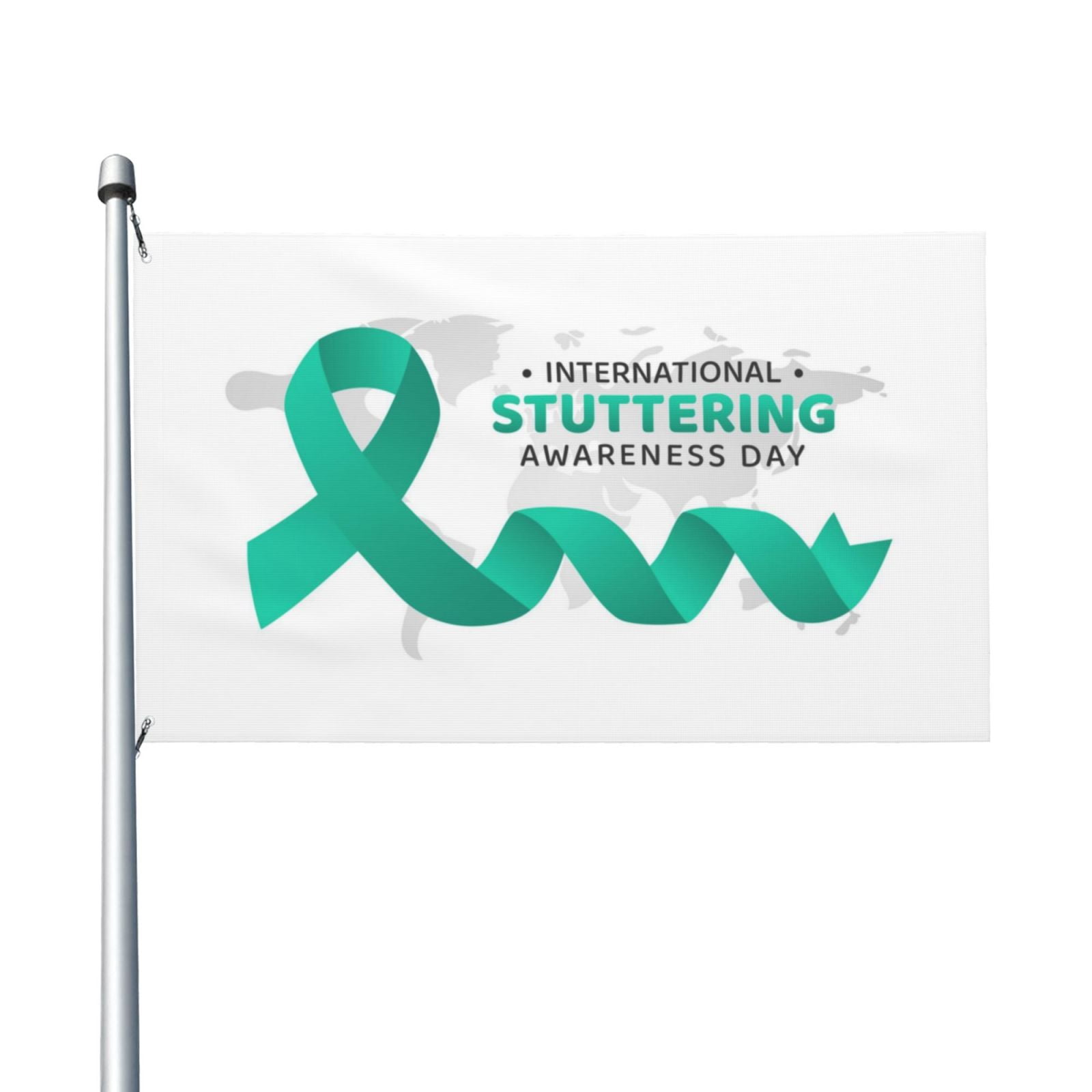 Stuttering Awareness Month Teal Ribbon Garden Flags 3x5 Ft Decoration ...