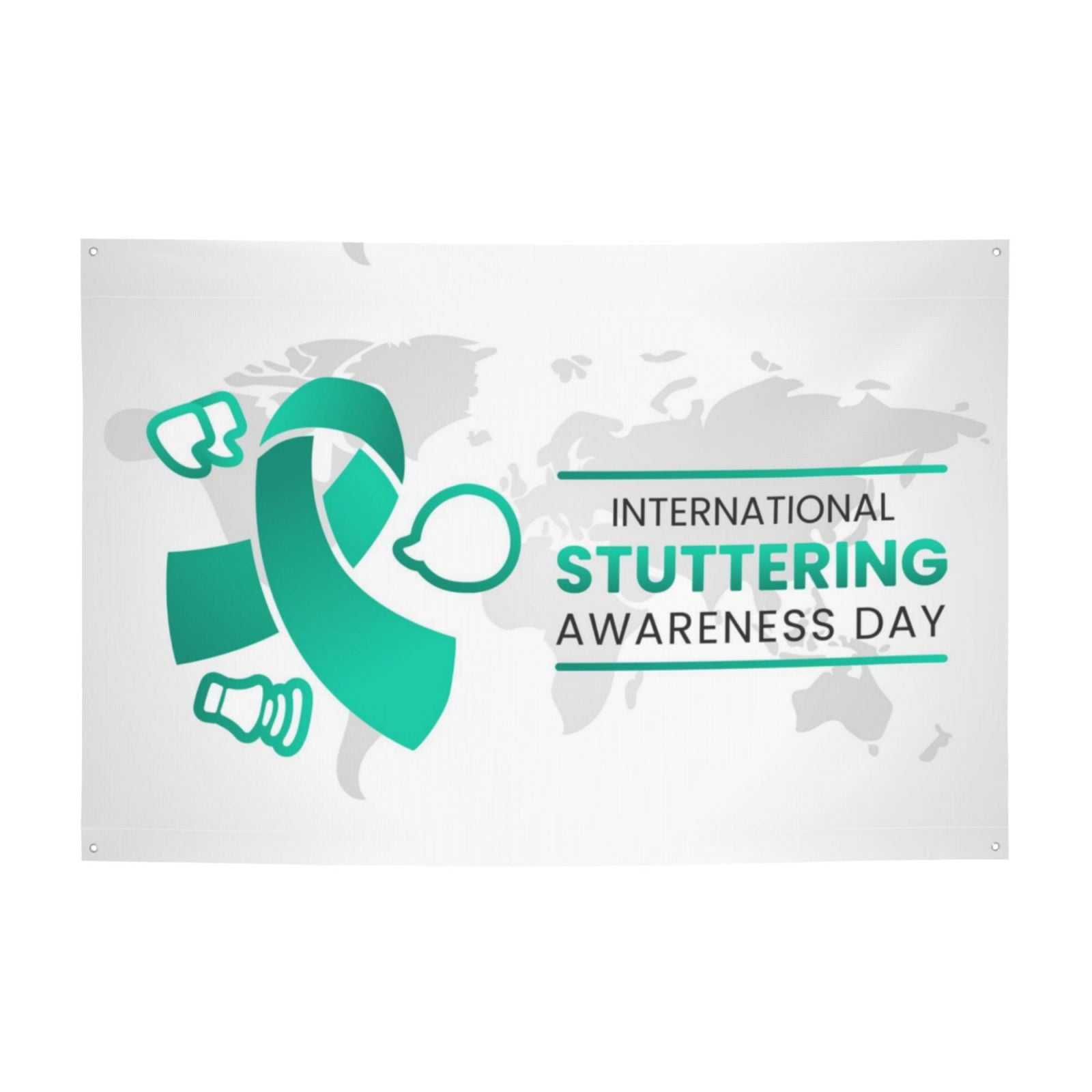 Stuttering Awareness Month Teal Ribbon Large Banner Party Decorations ...