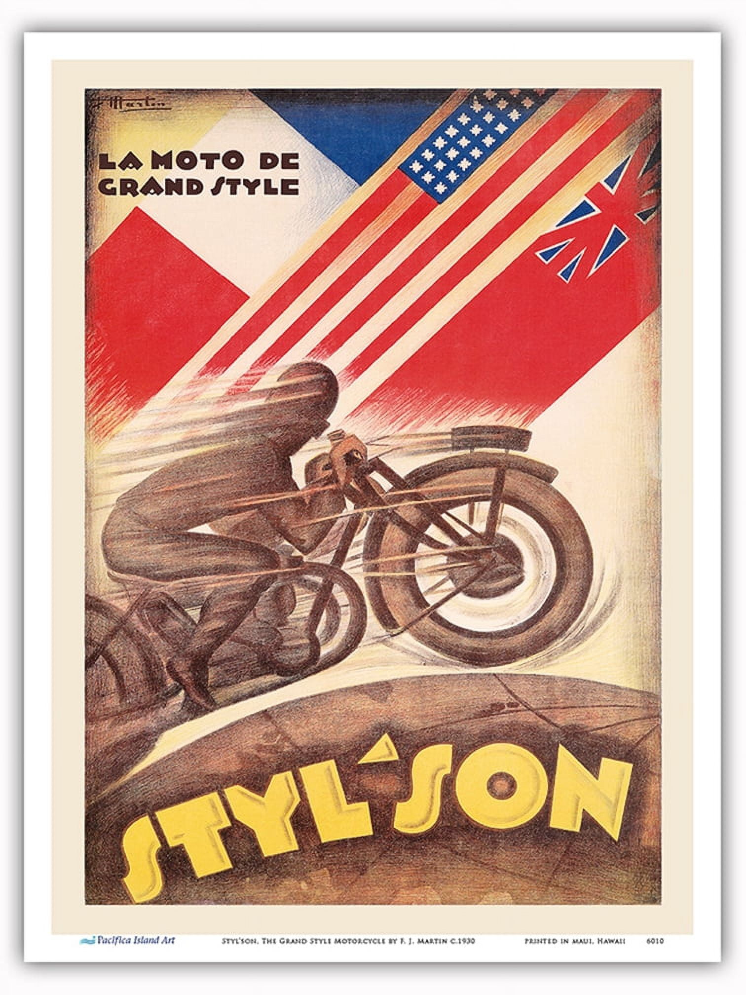 Styl’son The Grand Style Motorcycle - Vintage Motorbike Poster by F. J ...