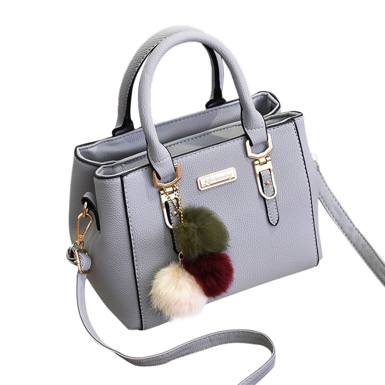 Stylago Fashion Handbags for Women with Plush Pendant Medium Crossbody ...