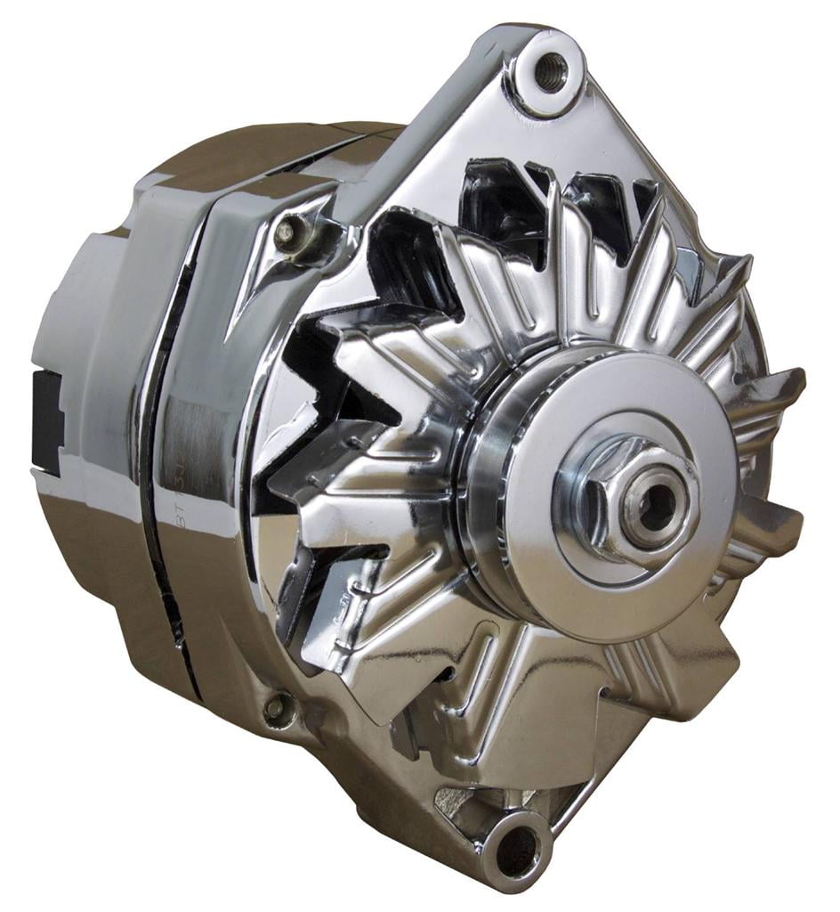 Style 1-Wire Or 3-Wire 110 Amp Chrome Self Exciting Alternator Fits ...