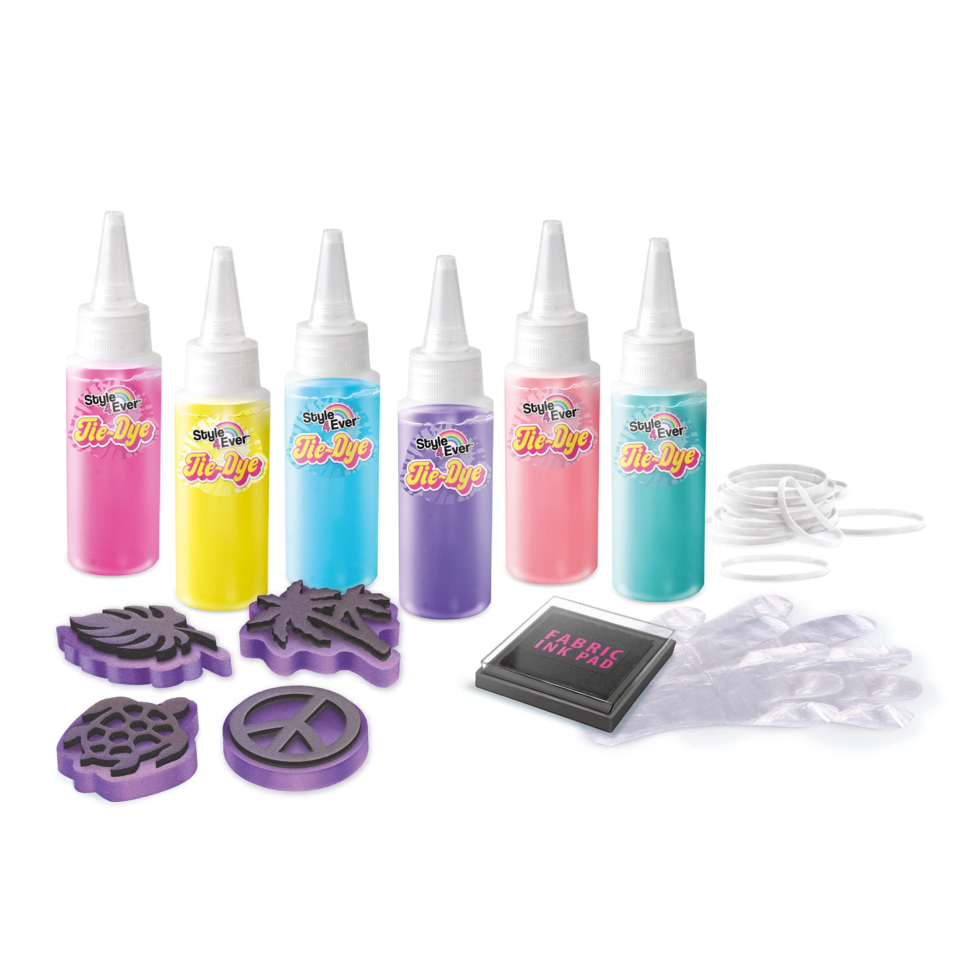 Style 4 Ever DIY Tie Dye Kit, All in One 6 Colors Pack, Includes 4 ...