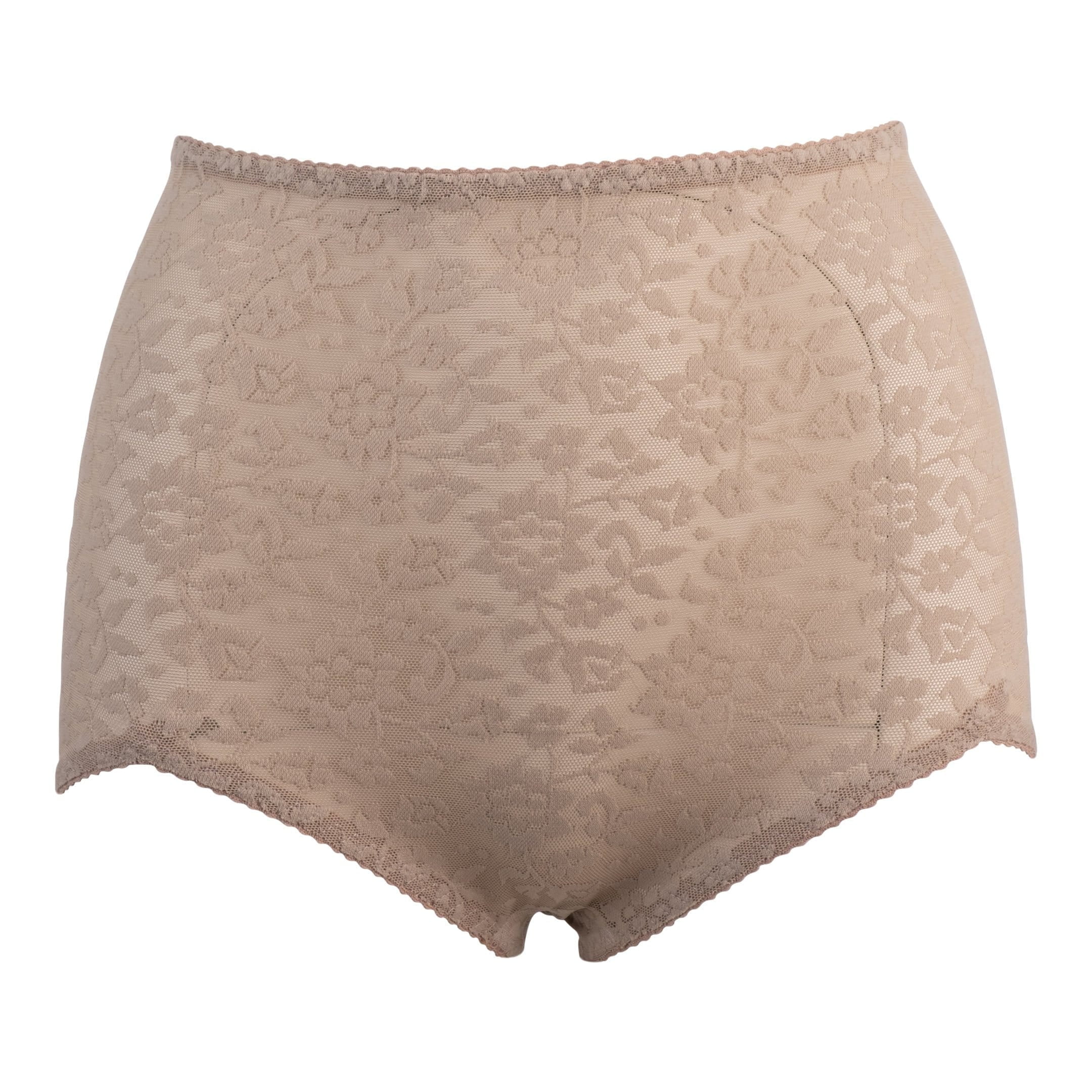 Rago Women's V Leg Extra Firm Control Brief Panty with Floral Lace ...