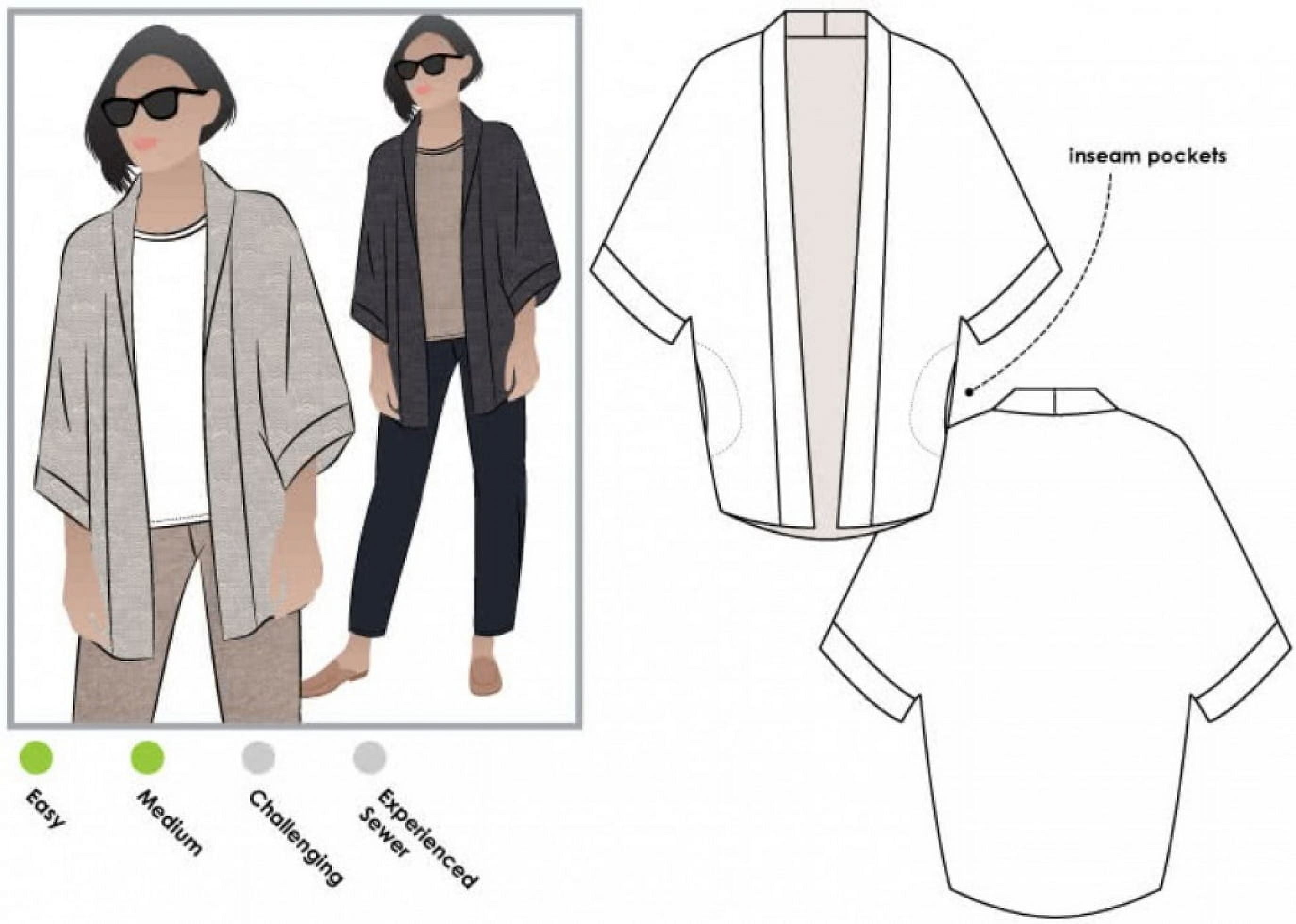 Style Arc Sewing Pattern Besharl Jacket Women - Walmart.com