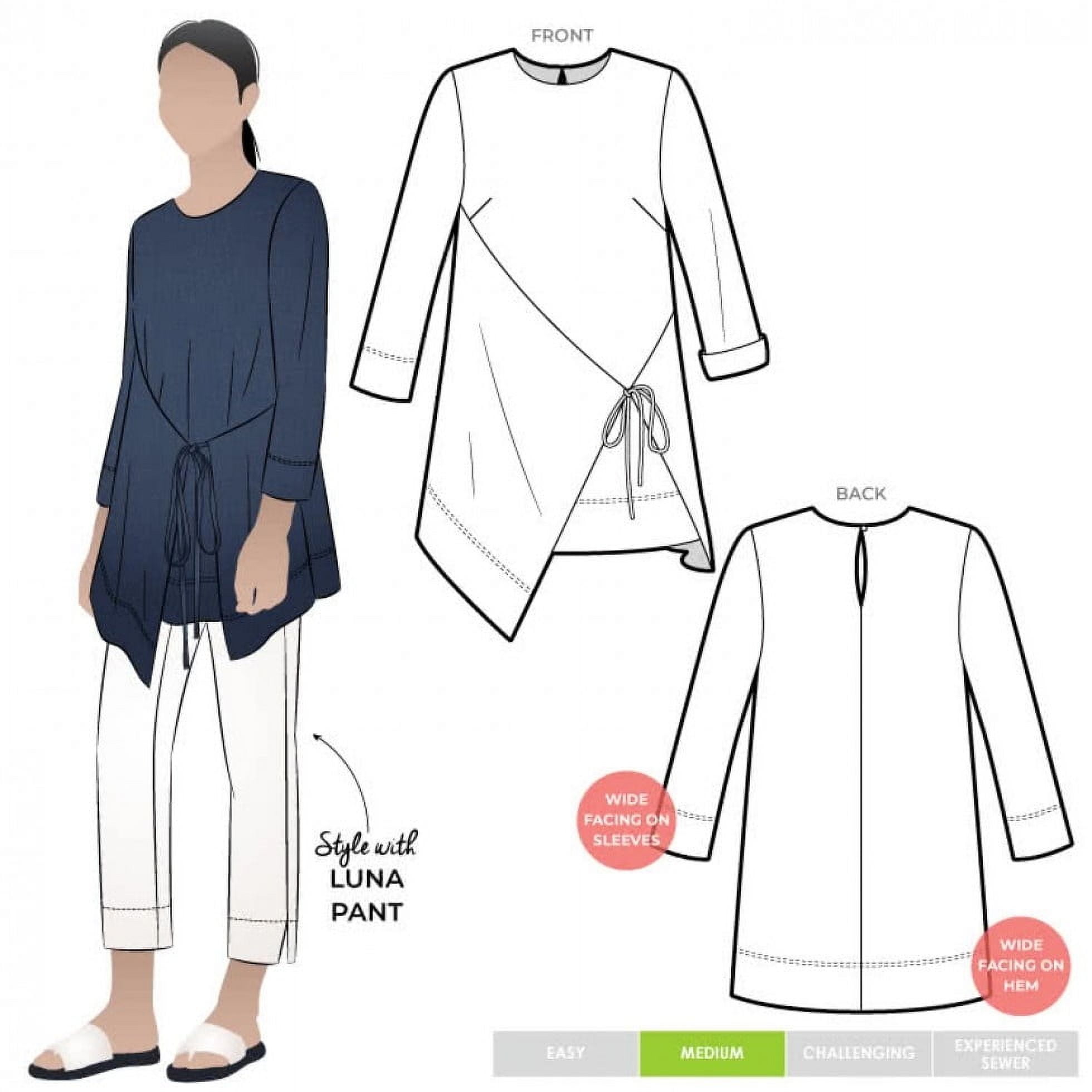 Style Arc Sewing Pattern Bessie Tunic Women - Walmart.com