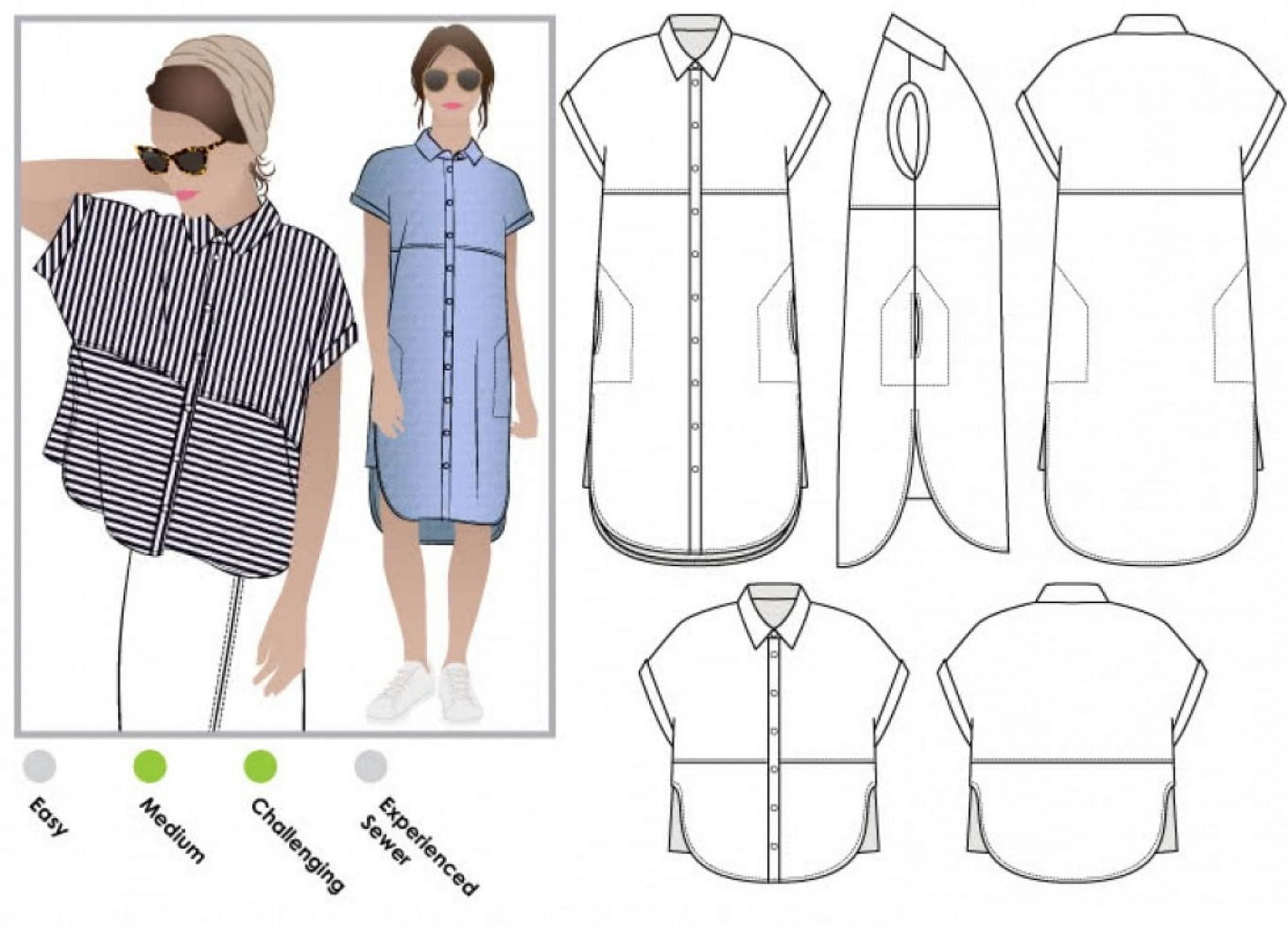 Style Arc Sewing Pattern Blaire Shirt & Dress Women - Walmart.com