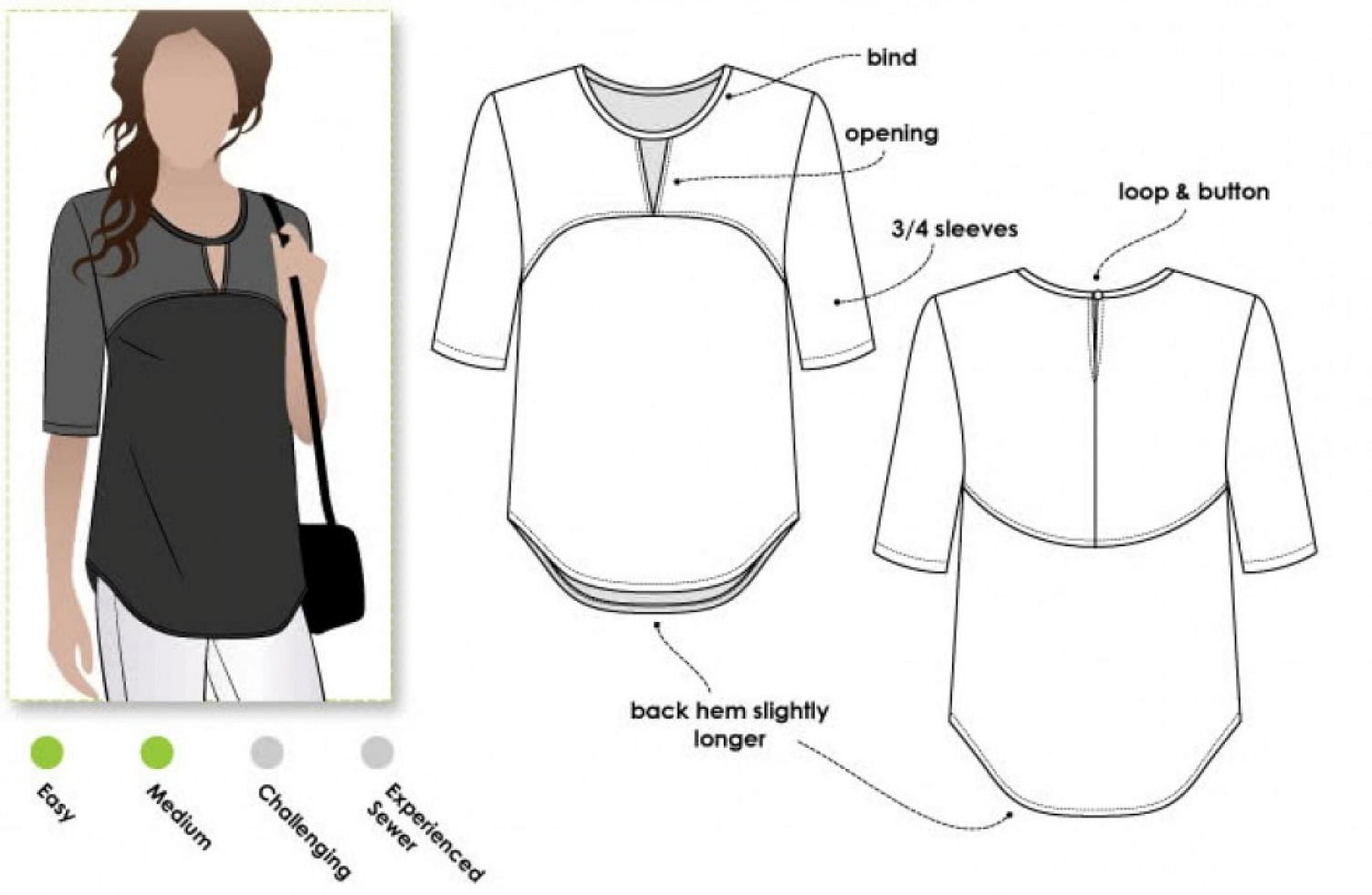 Style Arc Sewing Pattern Dixie Top Women - Walmart.com