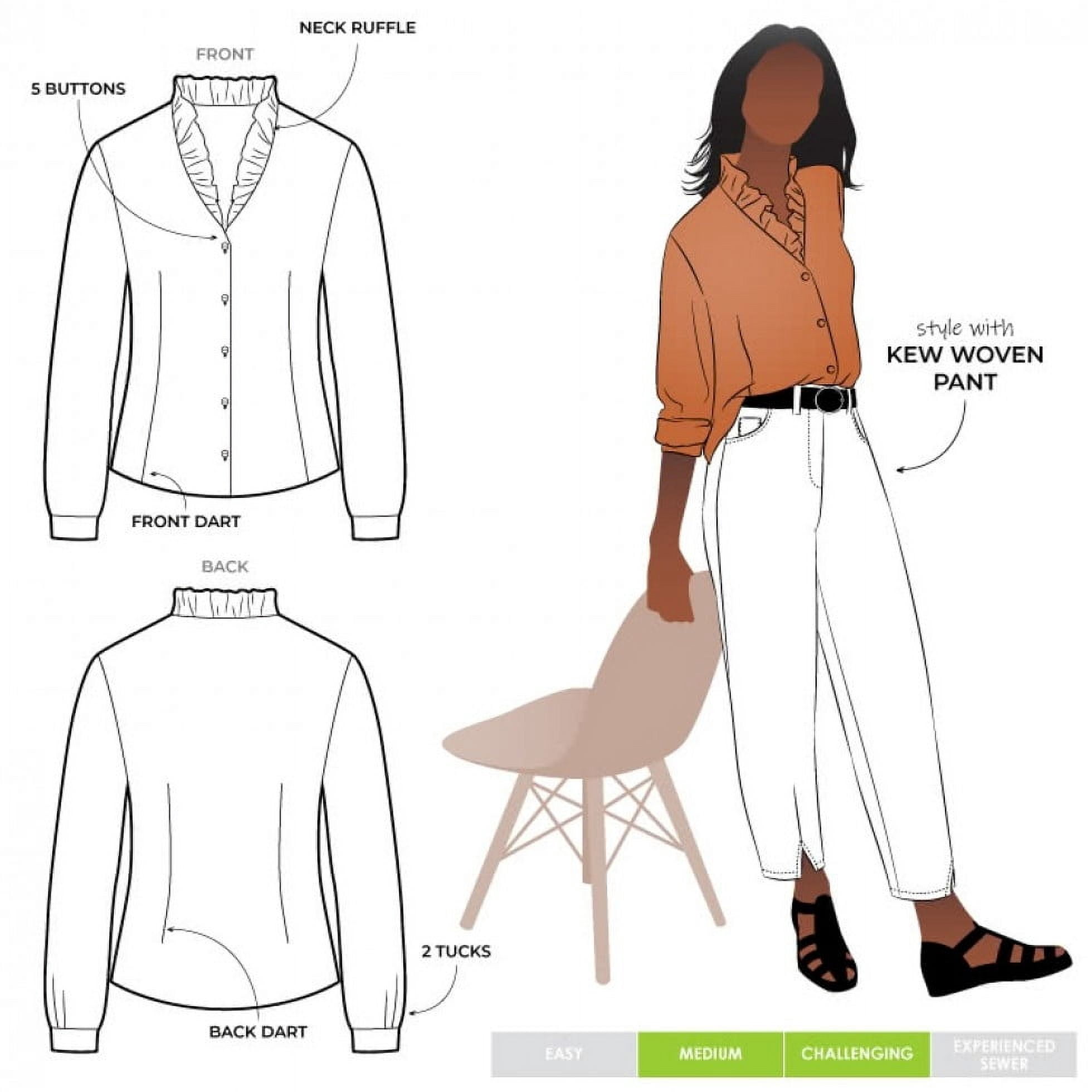 Style Arc Sewing Pattern Francesca Shirt Women - Walmart.com