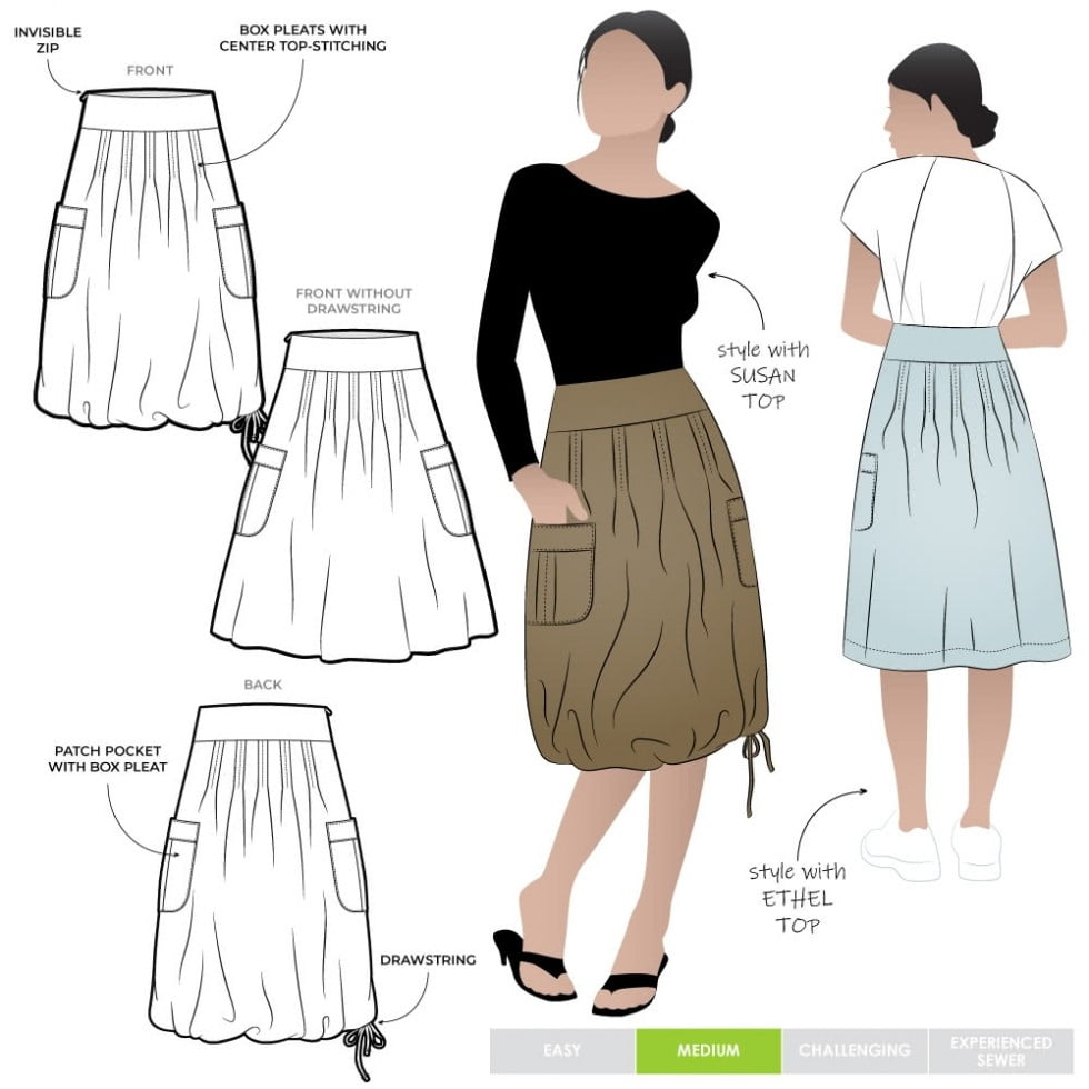Style Arc Sewing Pattern Richmond Utility Skirt Women - Walmart.com