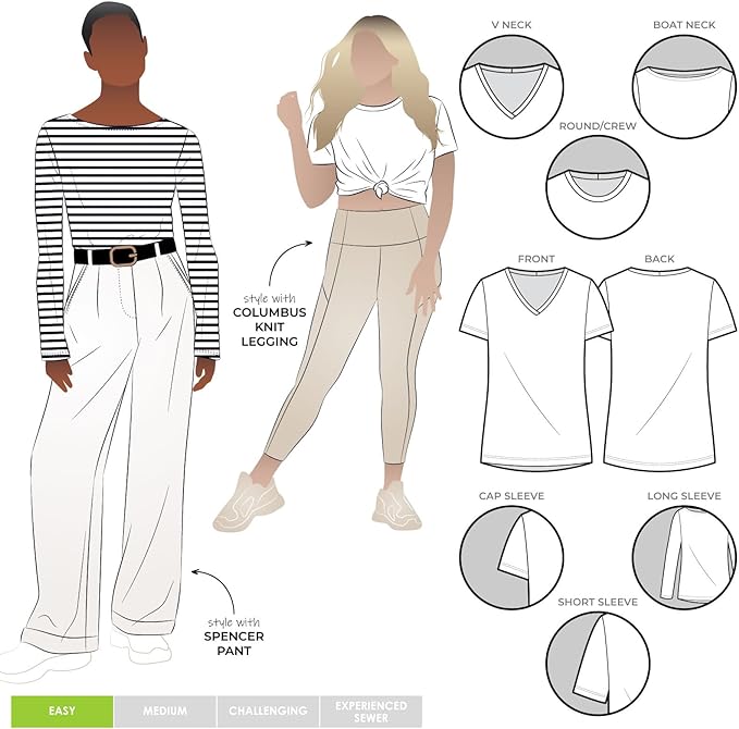 Style Arc Sewing Pattern - The Ellis Knit T (Sizes 10-22) - Walmart.com