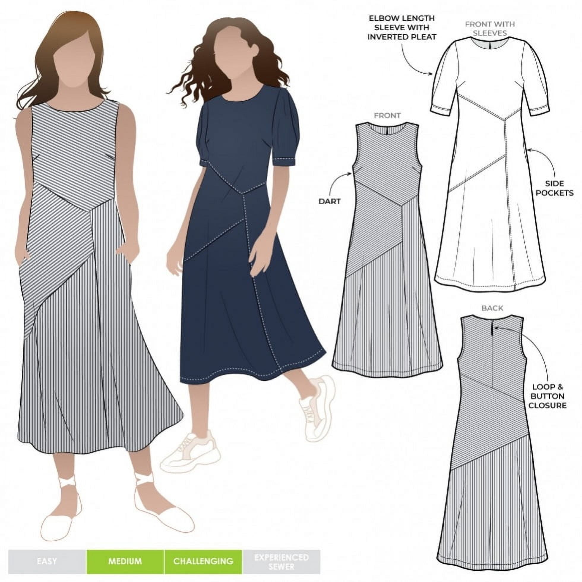 Style Arc Sewing Pattern Yvette Dress Women - Walmart.com