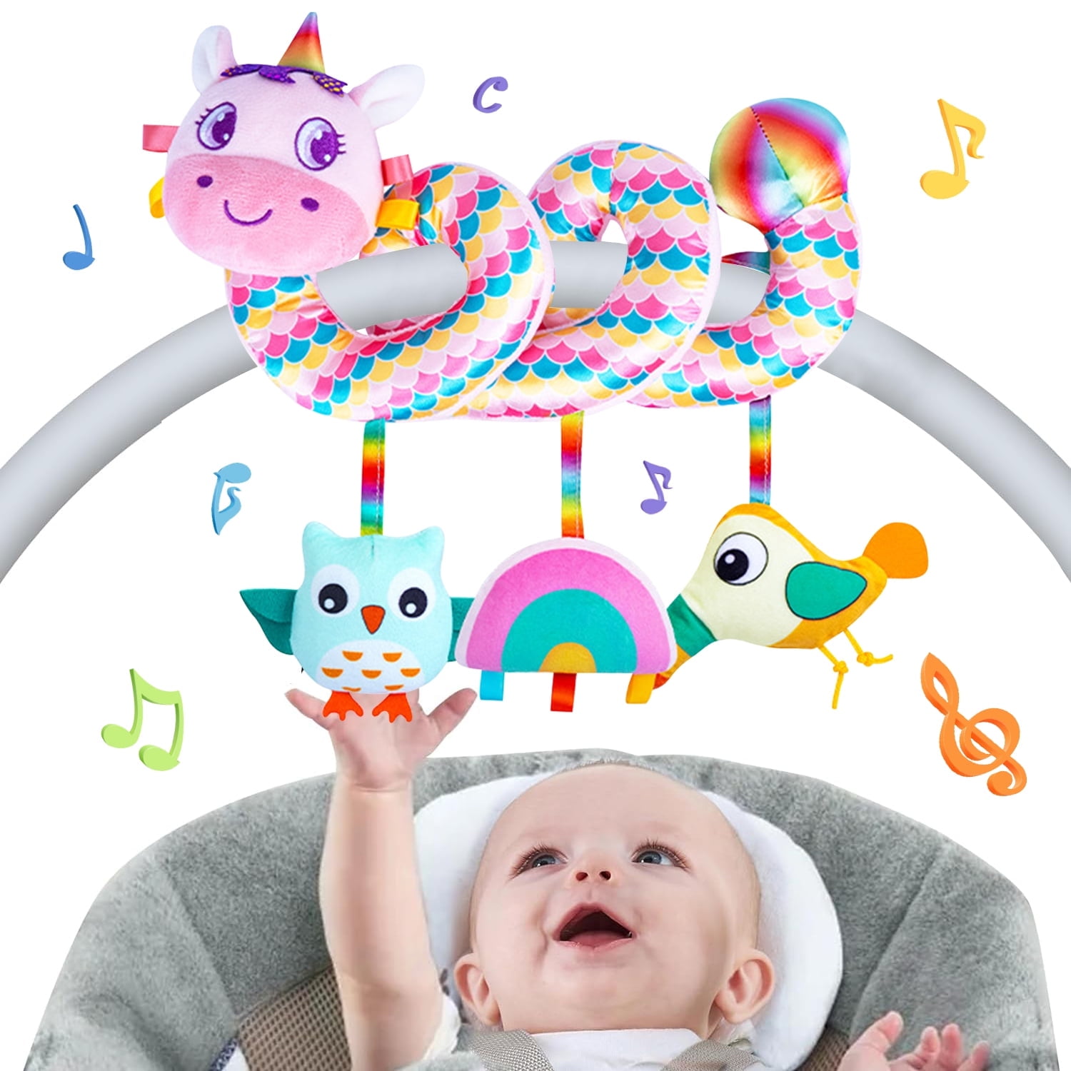 Style-Carry Baby Car Seat Toys, Stroller Hanging Toys, Infant Spiral ...
