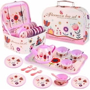 Tea Set for Little Girls, Pretend Play Tea Party Set, Fruit Design Kids ...
