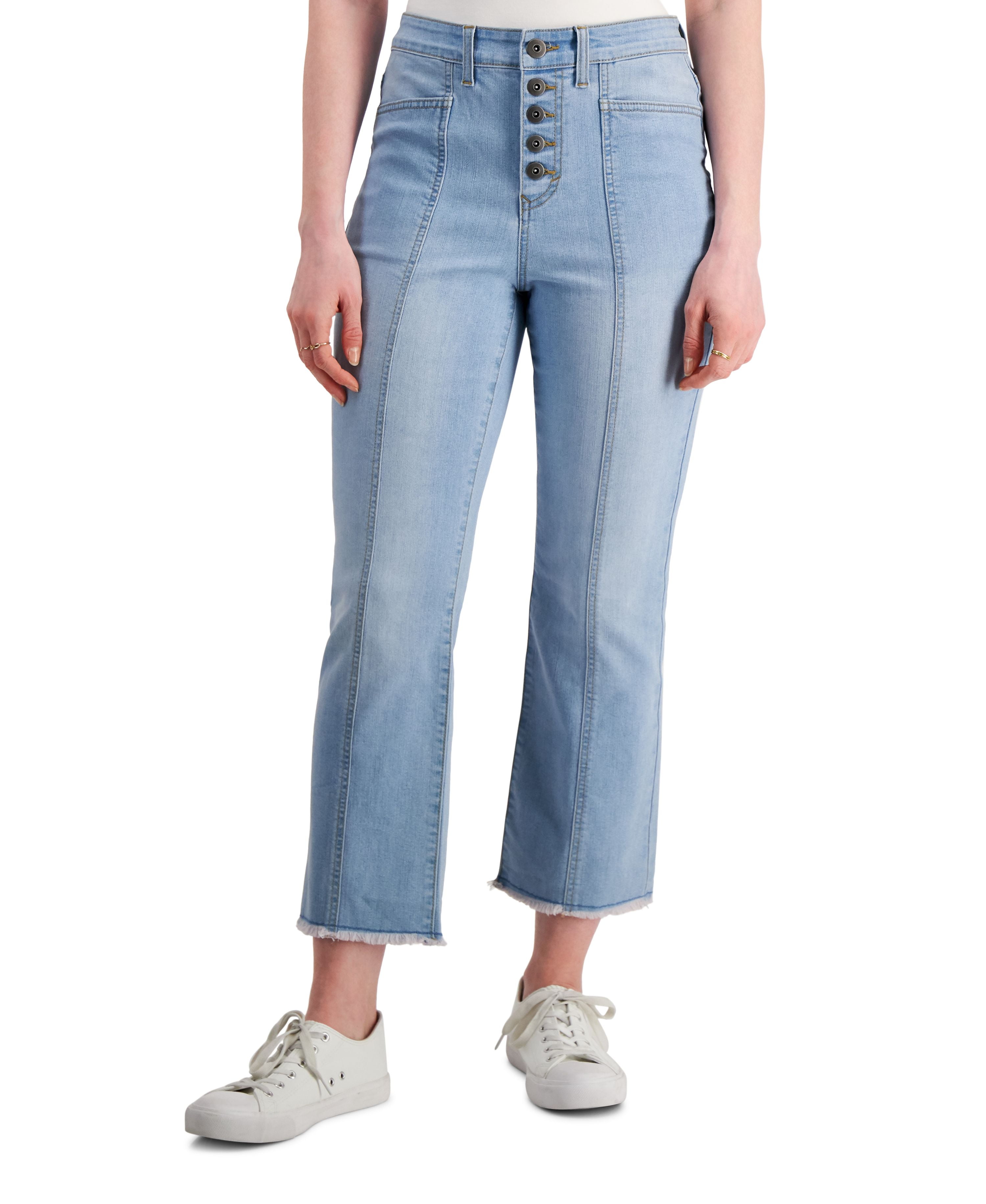 Style & Co Button Fly Cropped Jeans Open Desert 12 - Walmart.com