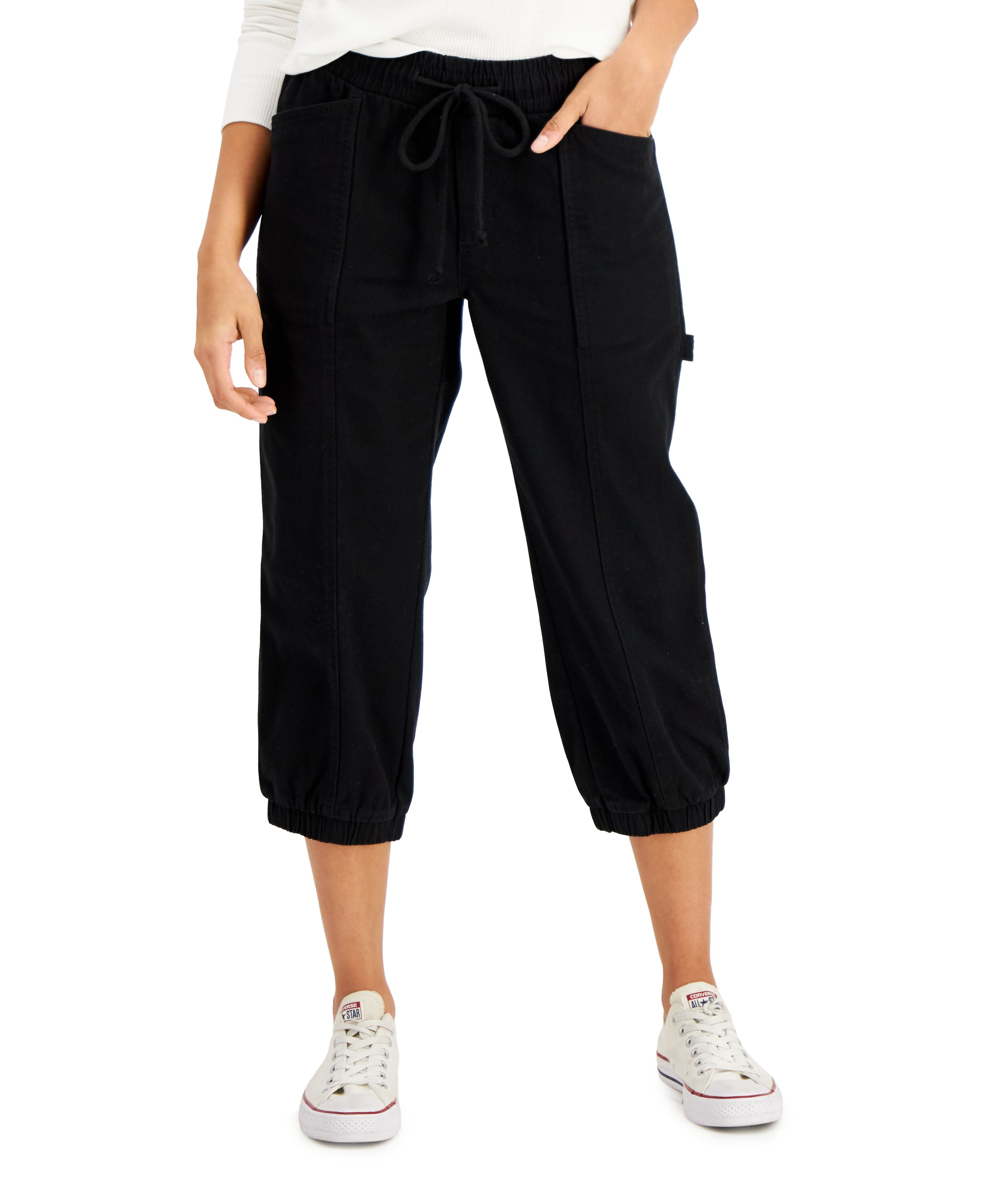 Style & Co Cotton Pull On Capri Pants Deep Black M - Walmart.com