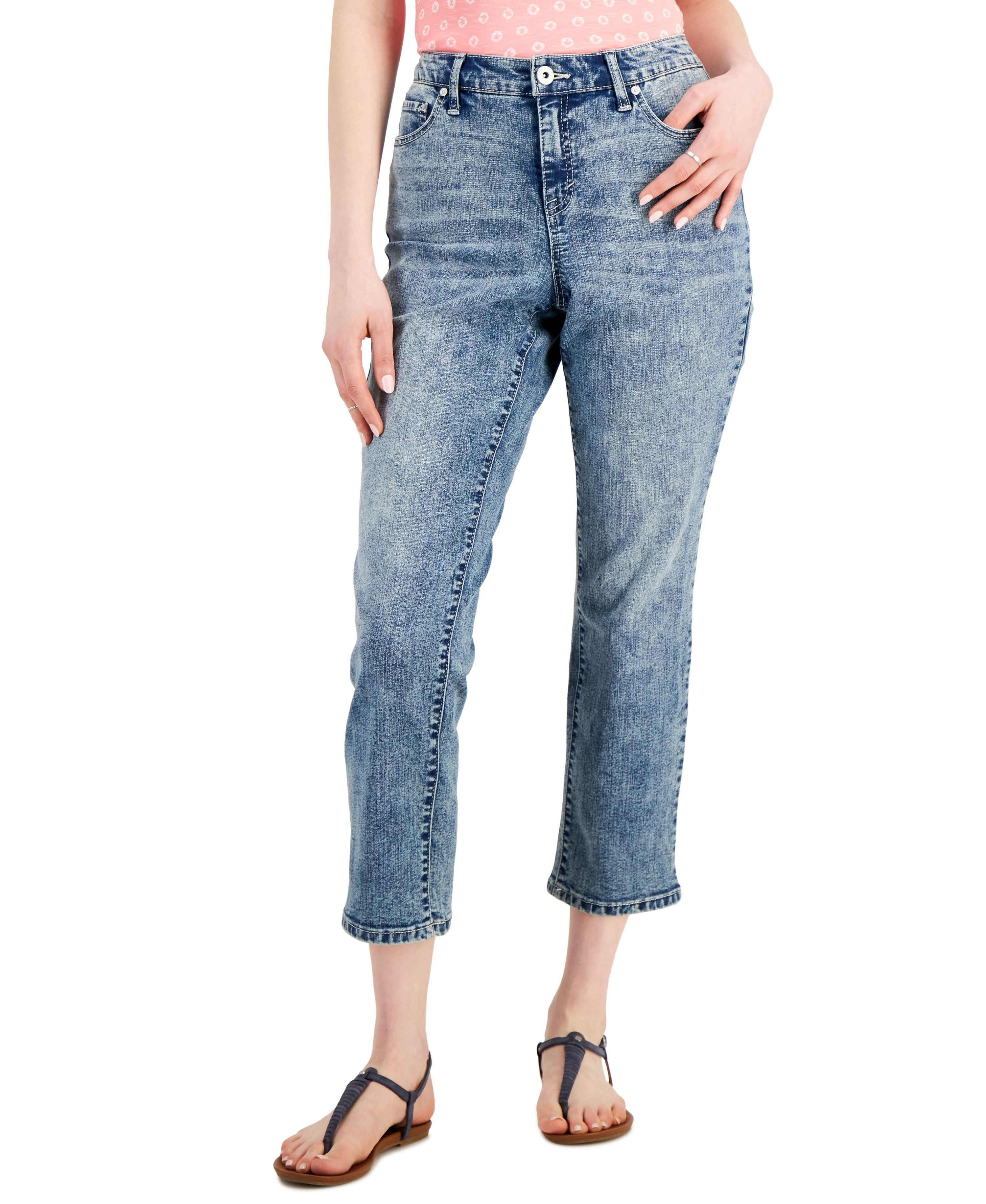 Style & Co Curvy Cuffed Capri Jeans Drama Queen 8 - Walmart.com