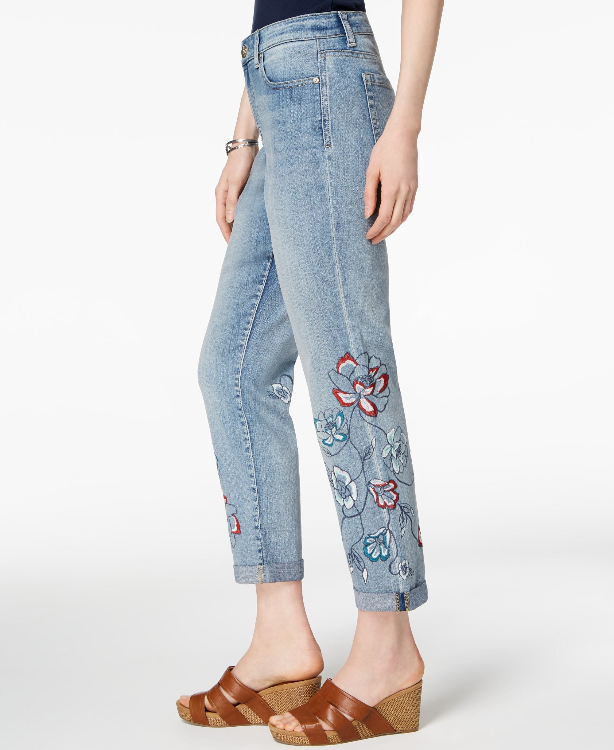 Style & Co Embroidered Boyfriend Jeans Solar 4 - Walmart.com