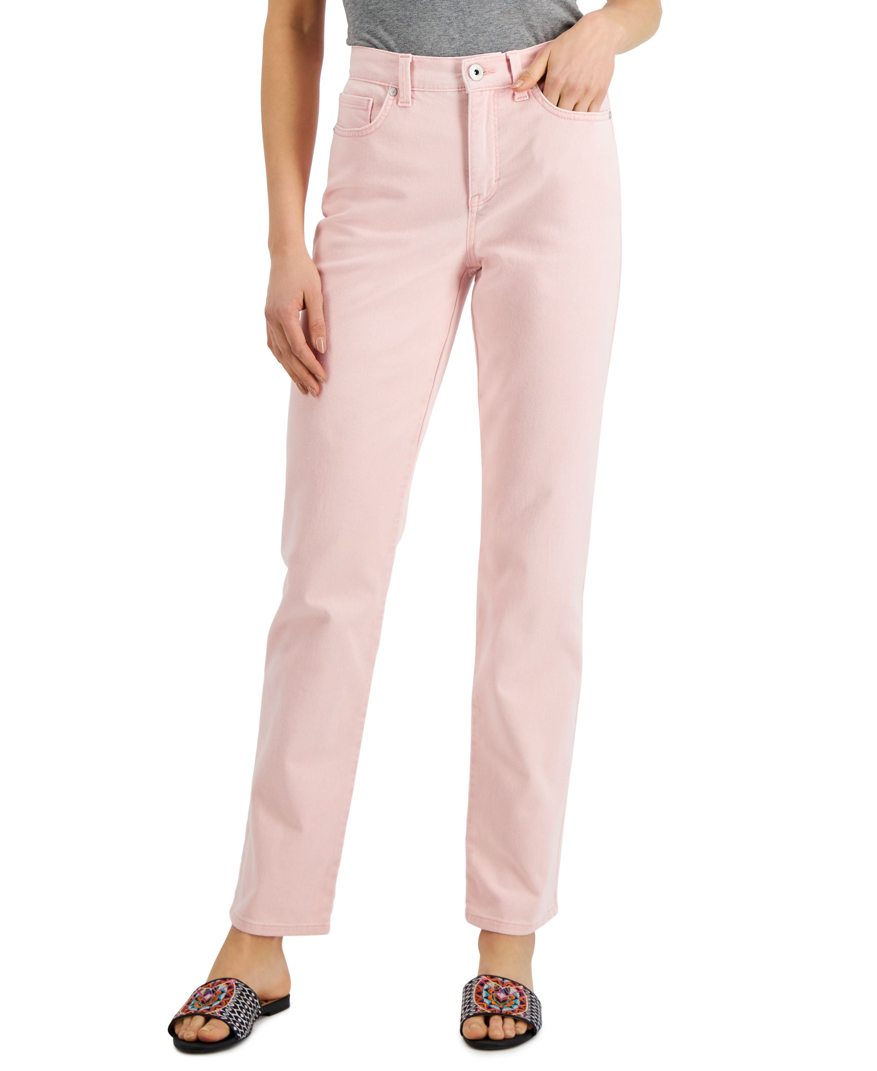 Style & Co High Rise Straight Leg Jeans Champagne Pink 18 - Walmart.com