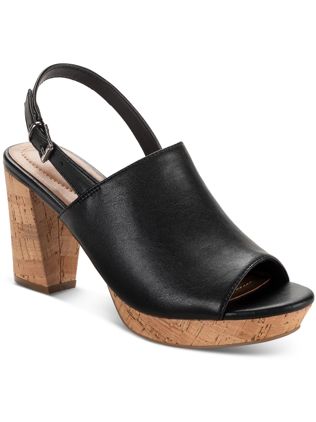 Style & Co. Womens JENISEE Faux Leather Slingback Wedge Heels - Walmart.com
