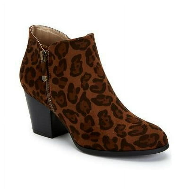 Style Co Masrinaa Block-Heel Ankle Boot Brown Leopard 12M - Walmart.com