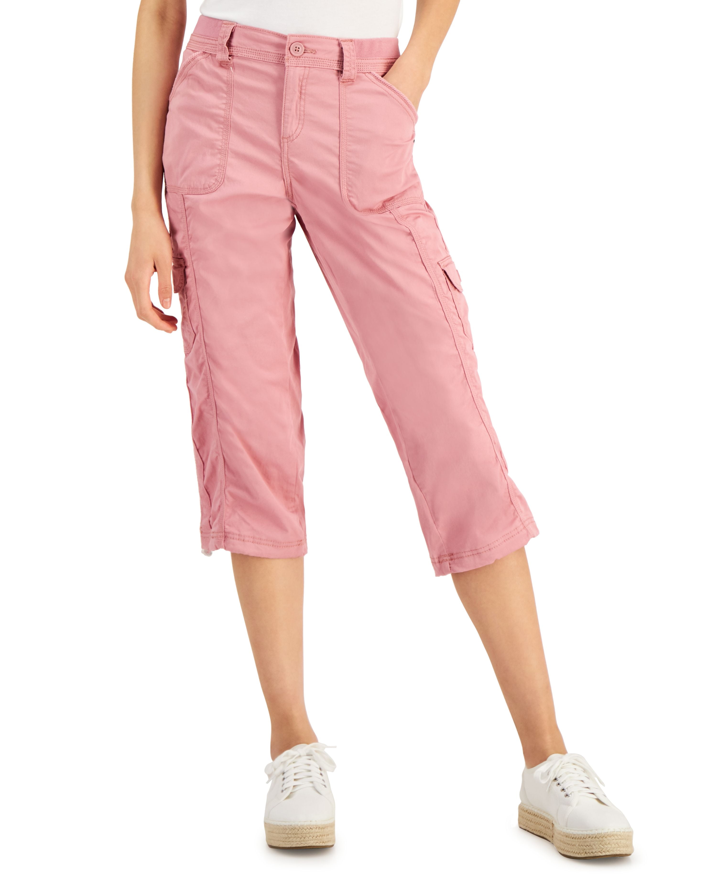 Style & Co Petite Bungee Hem Capri Pants Rose Brocade 10P - Walmart.com