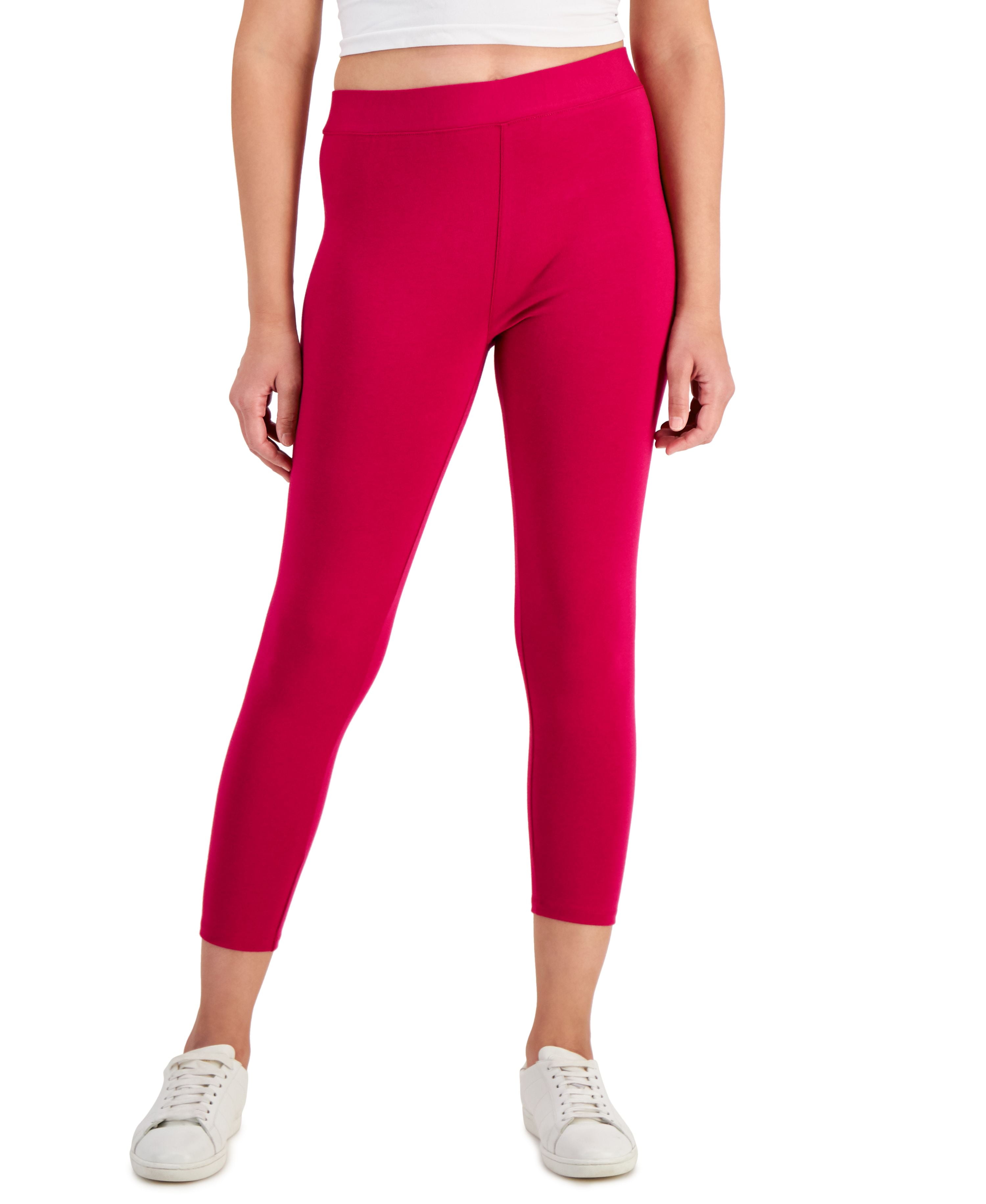 Style & Co Petite Mid Rise Basic Capri Leggings Sangria Wine PXS - Walmart.com