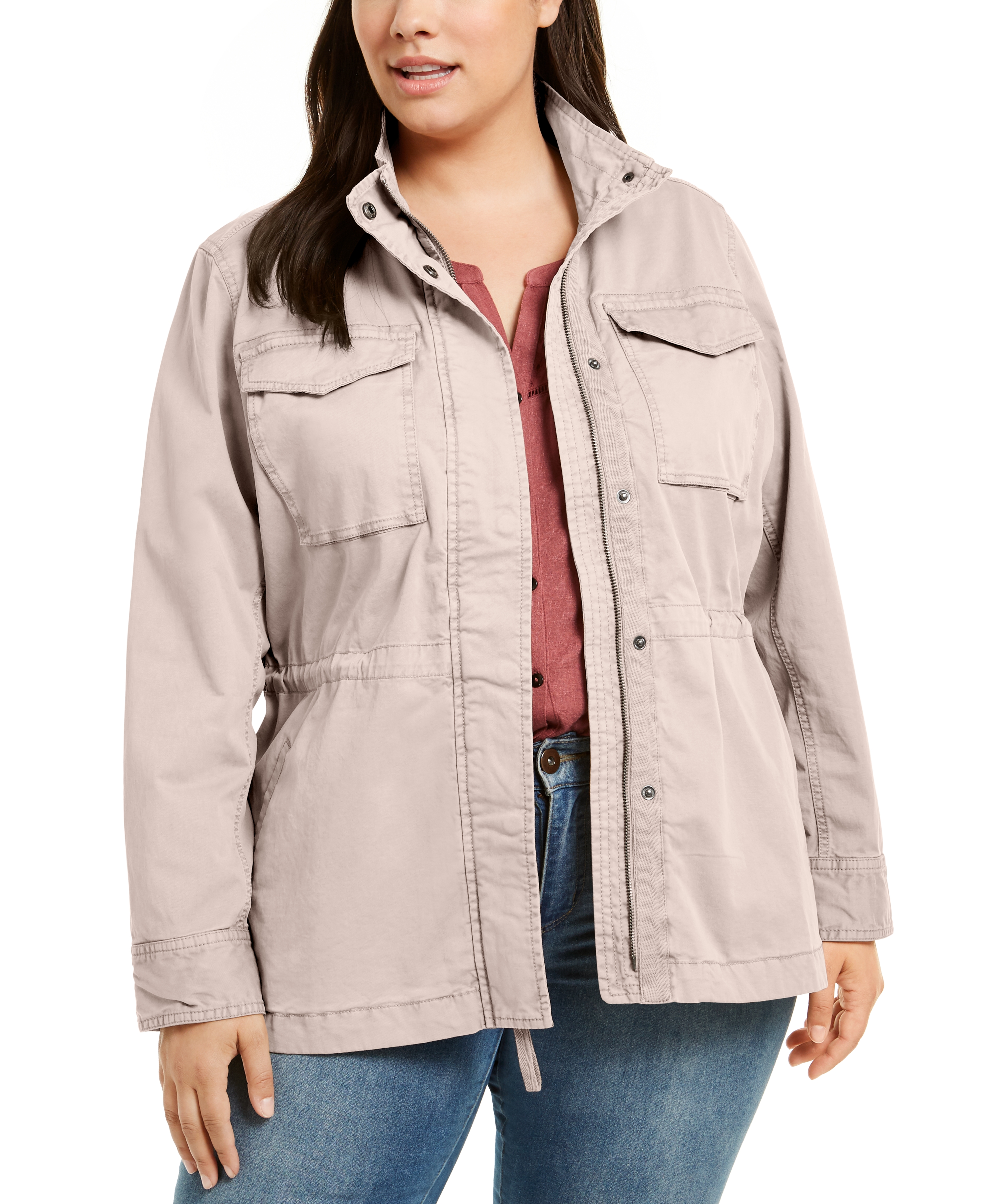 Style & Co Plus Size Cotton Utility Jacket Mocha Rose 2X - Walmart.com