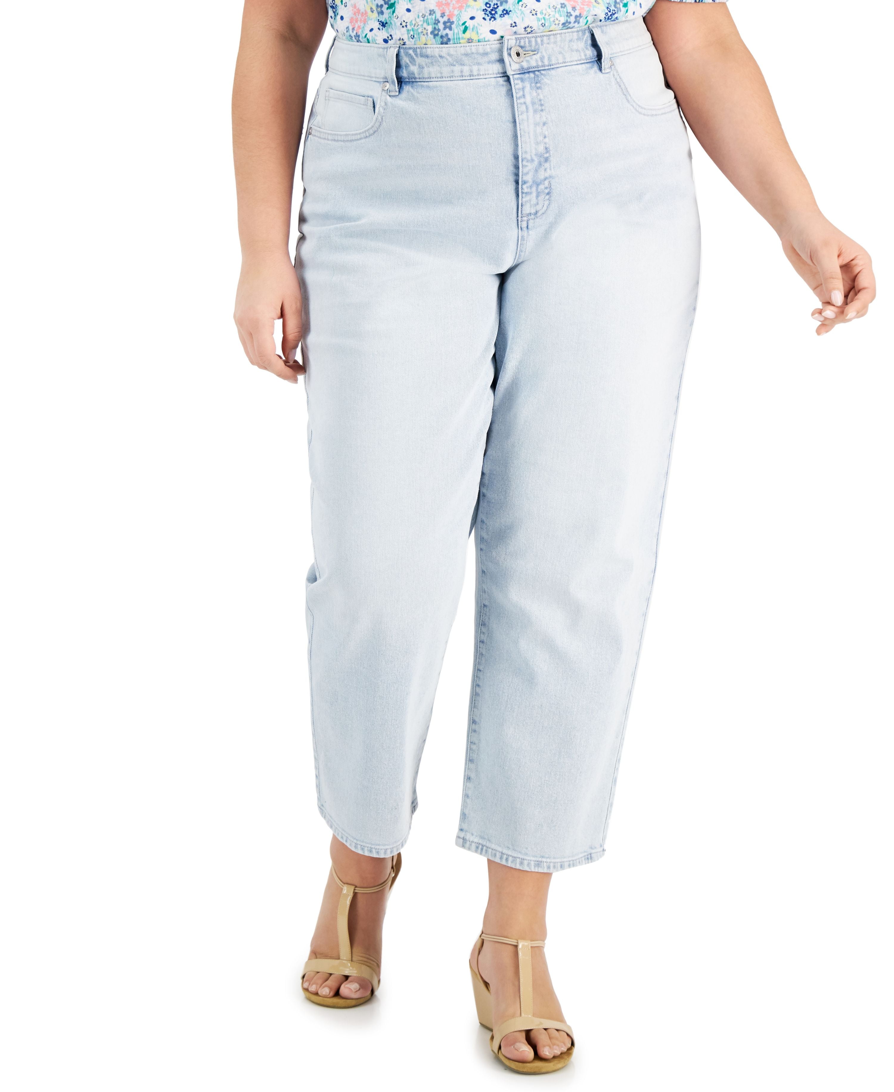 Style & Co Plus Size High Rise Mom Jeans Powder Blue 20W - Walmart.com