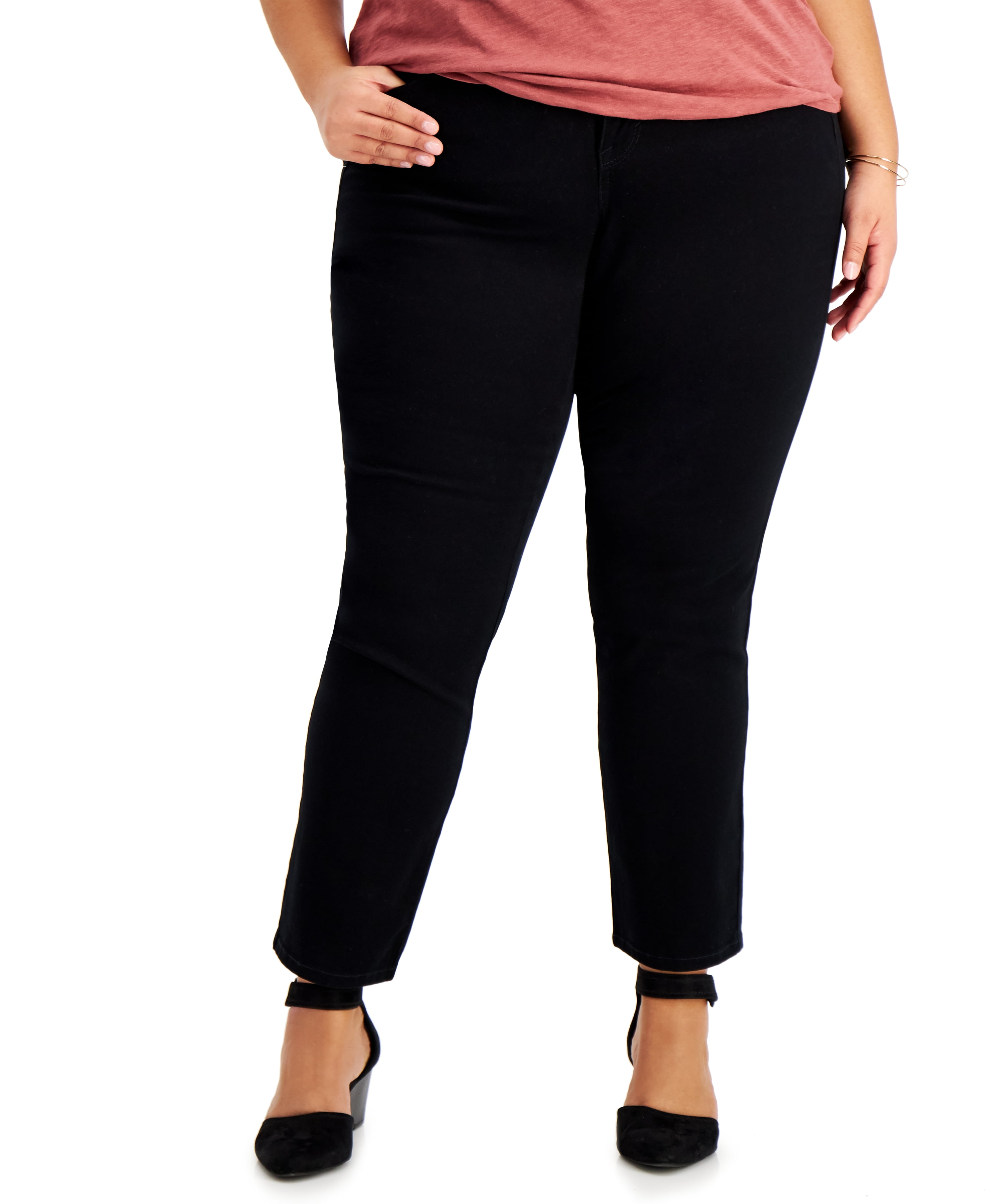 Style & Co Plus Size High Rise Straight Jeans Deep Black 16W - Walmart.com