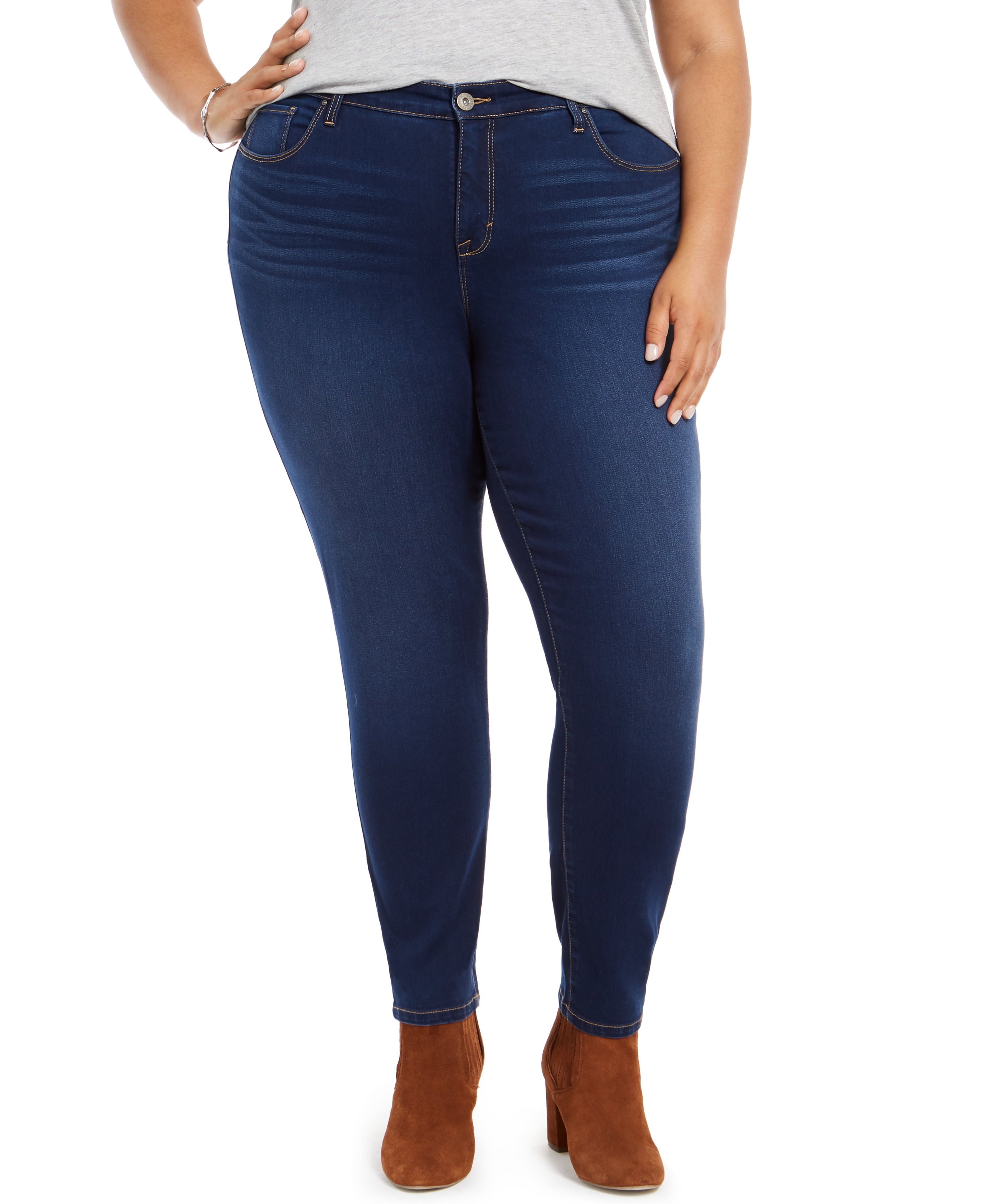 Style & Co Plus Size Mid Rise Curvy Skinny Jeans Millenium 24W ...
