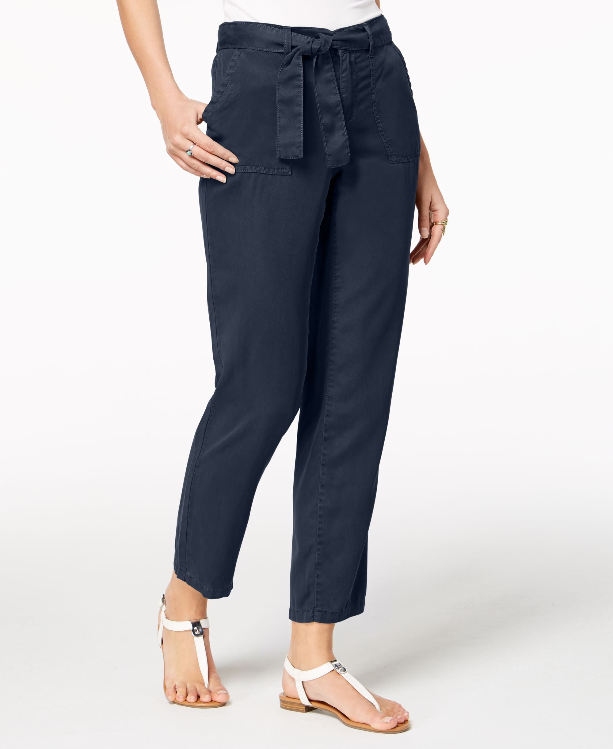 Style & Co Tie Belt Pants Industrial Blue 10 - Walmart.com