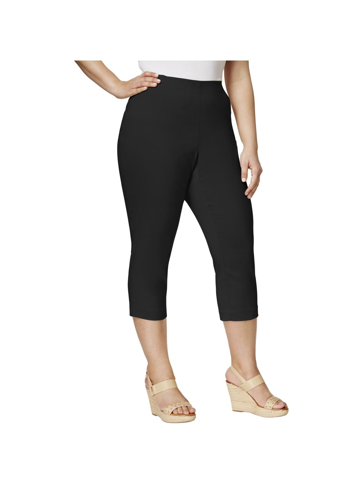 Style & Co Women's Plus Stretchy Comfort Waist Pull on Capri Pants ...