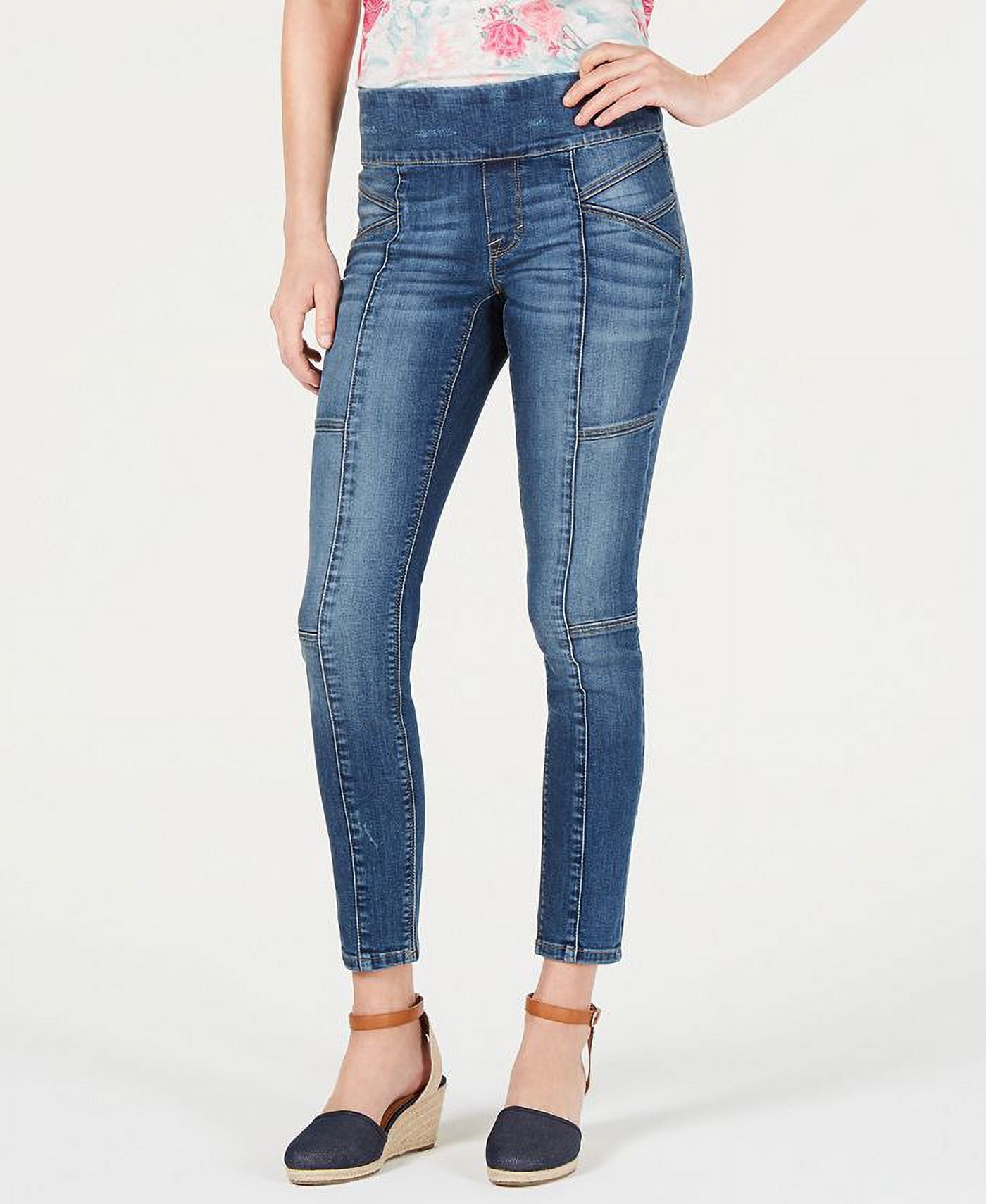 Style & Co Women's Seam Front Pull On Jeans Blue Size X-Large - Walmart.com