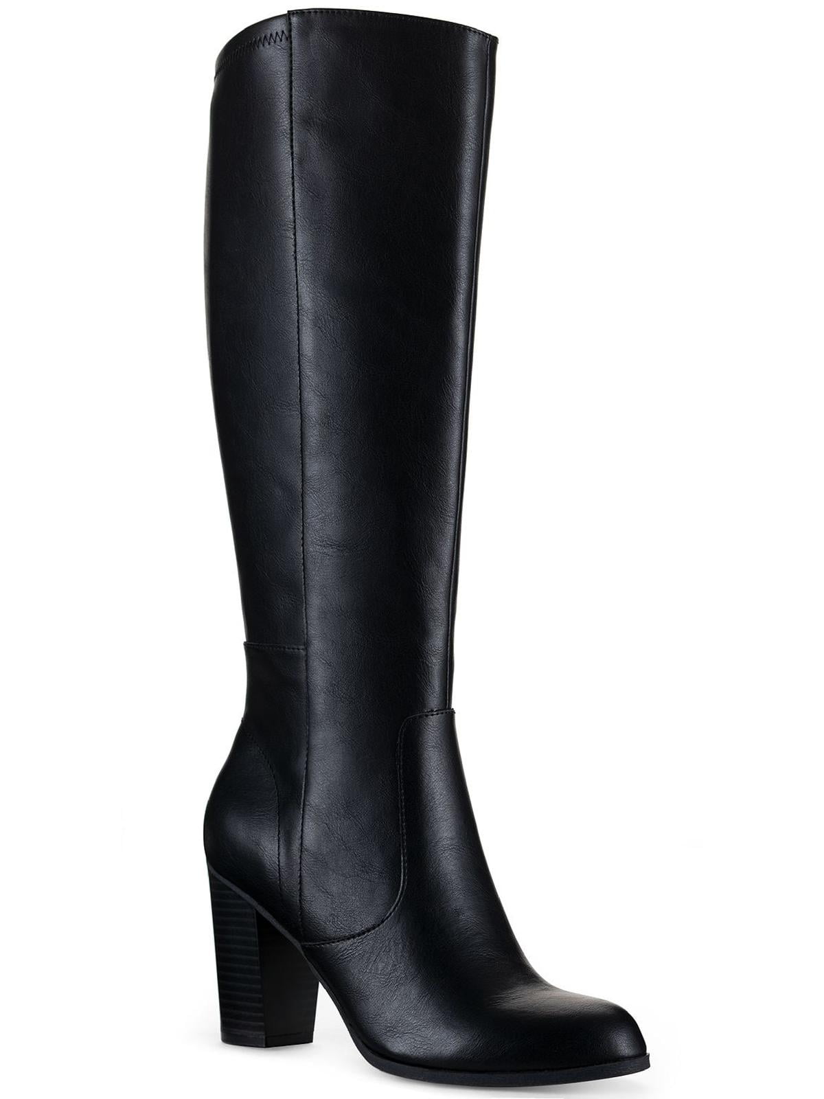 Style & Co. Womens Addyy Leather Tall Knee-High Boots - Walmart.com