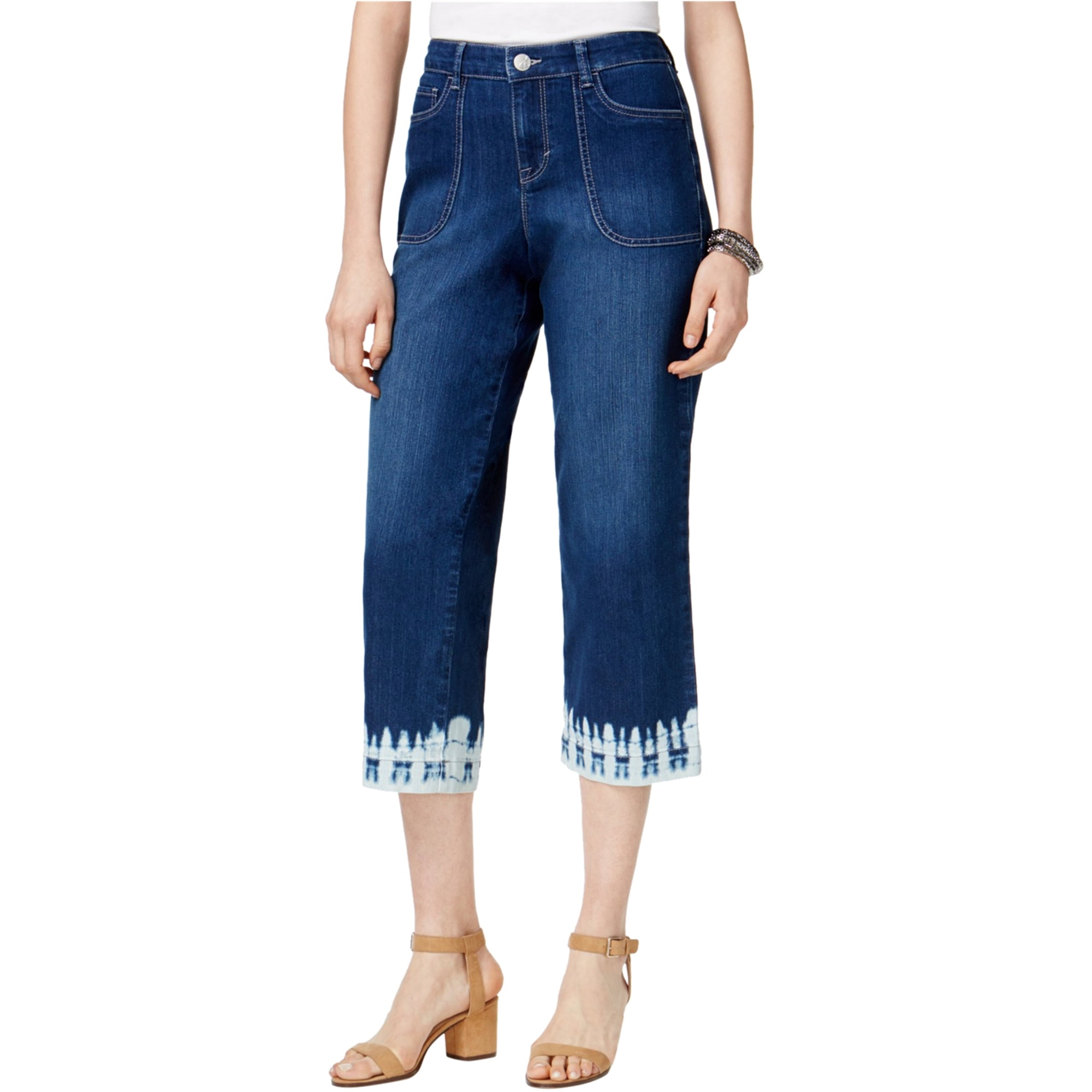 Style & Co. Womens Dyed-Hem Cropped Jeans, Blue, 6 - Walmart.com