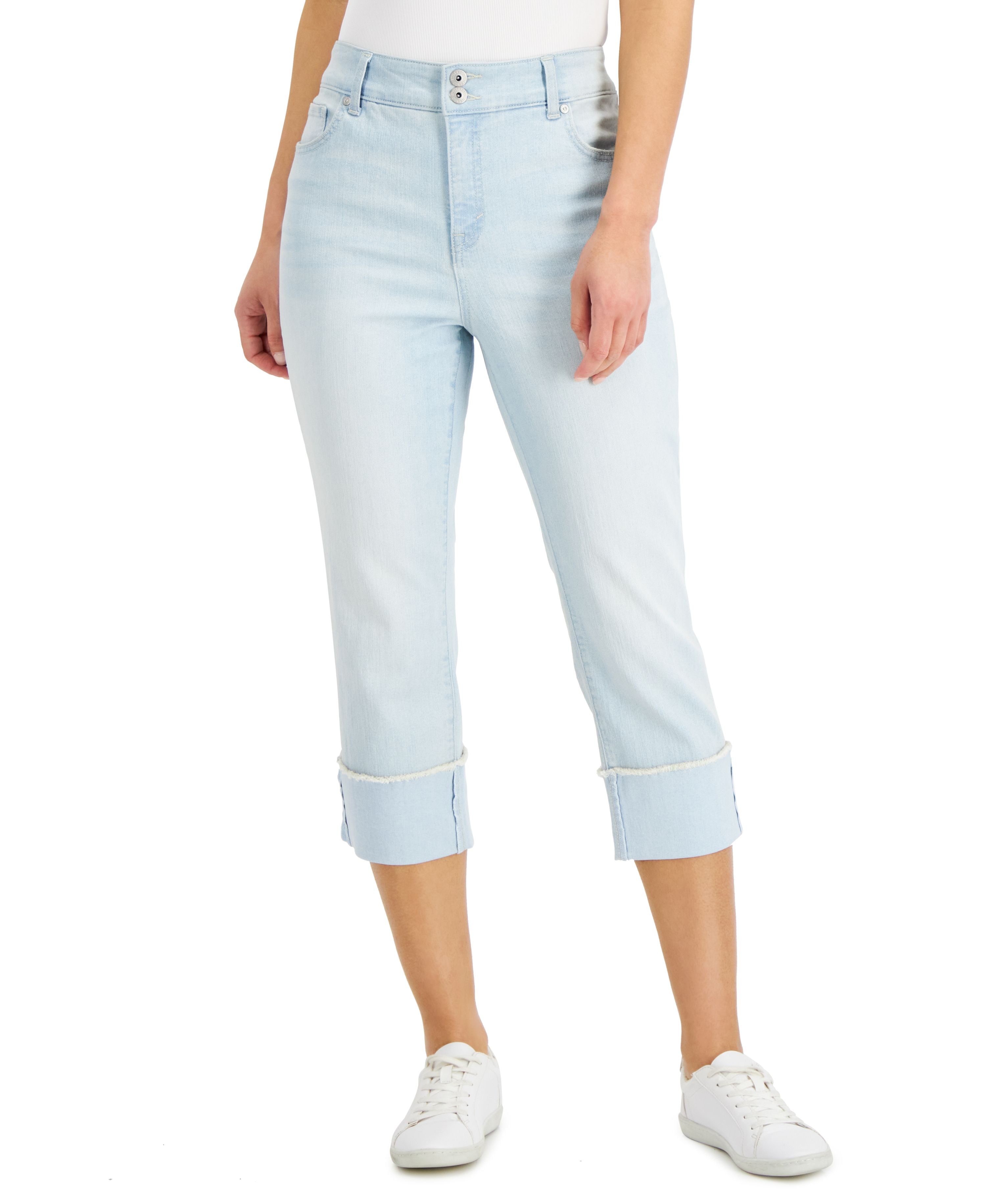 Style & Co Womens High Cuffed Capri Jeans Watch House 14 - Walmart.com