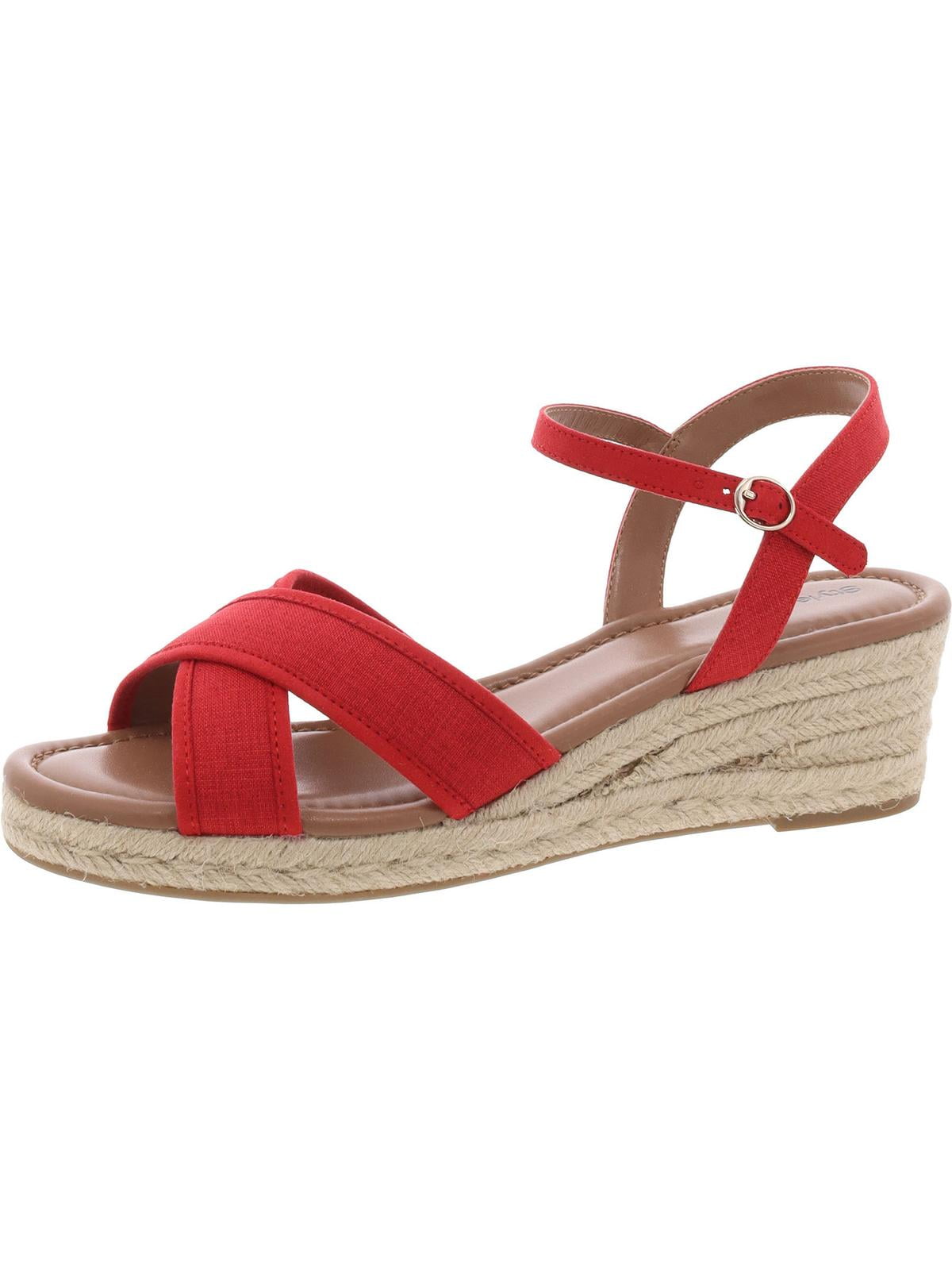 Style & Co. Womens Leah Adjustable Canvas Wedge Sandals - Walmart.com
