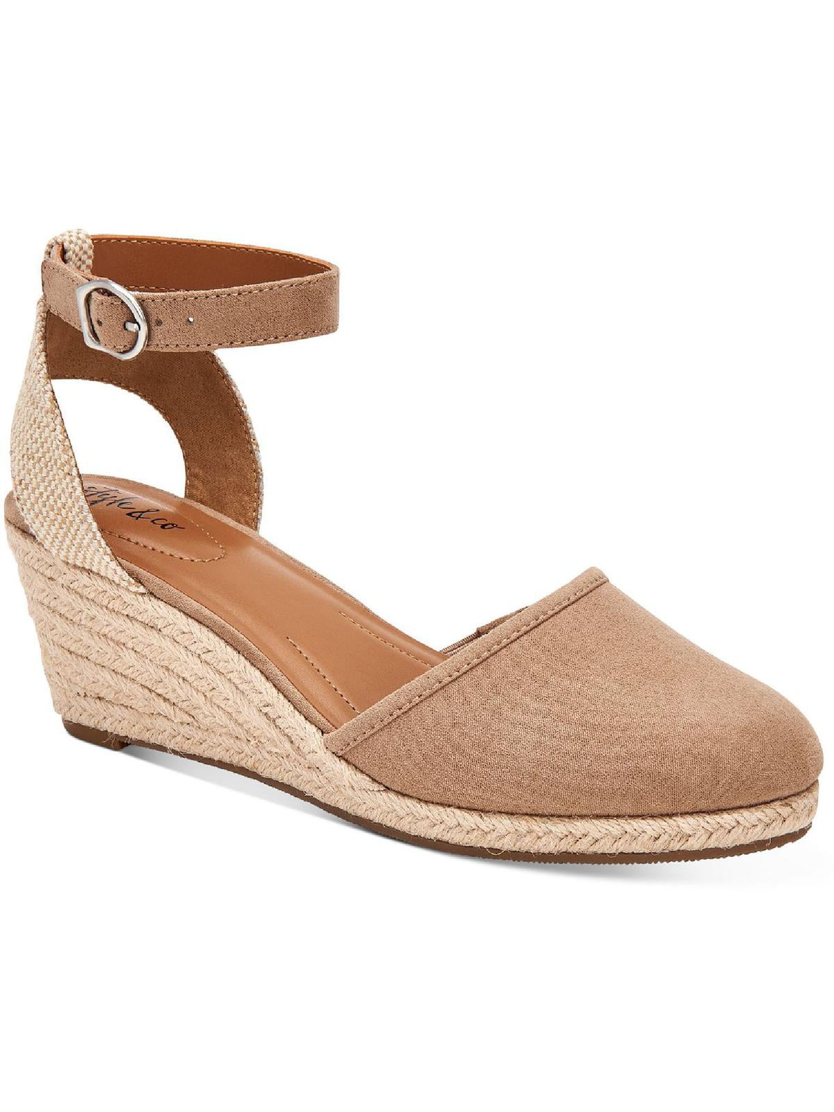 Style & Co. Womens Mailena Faux Suede Buckle Wedge Sandals - Walmart.com