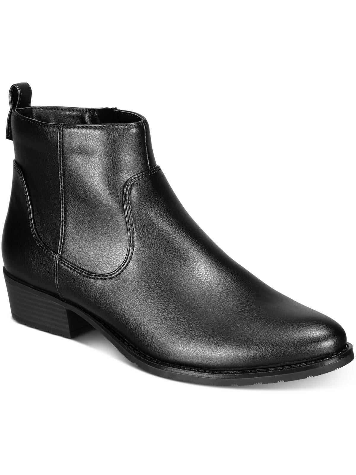 Style & Co. Womens Memphyss Faux Leather Side Zip Ankle Boots - Walmart.com