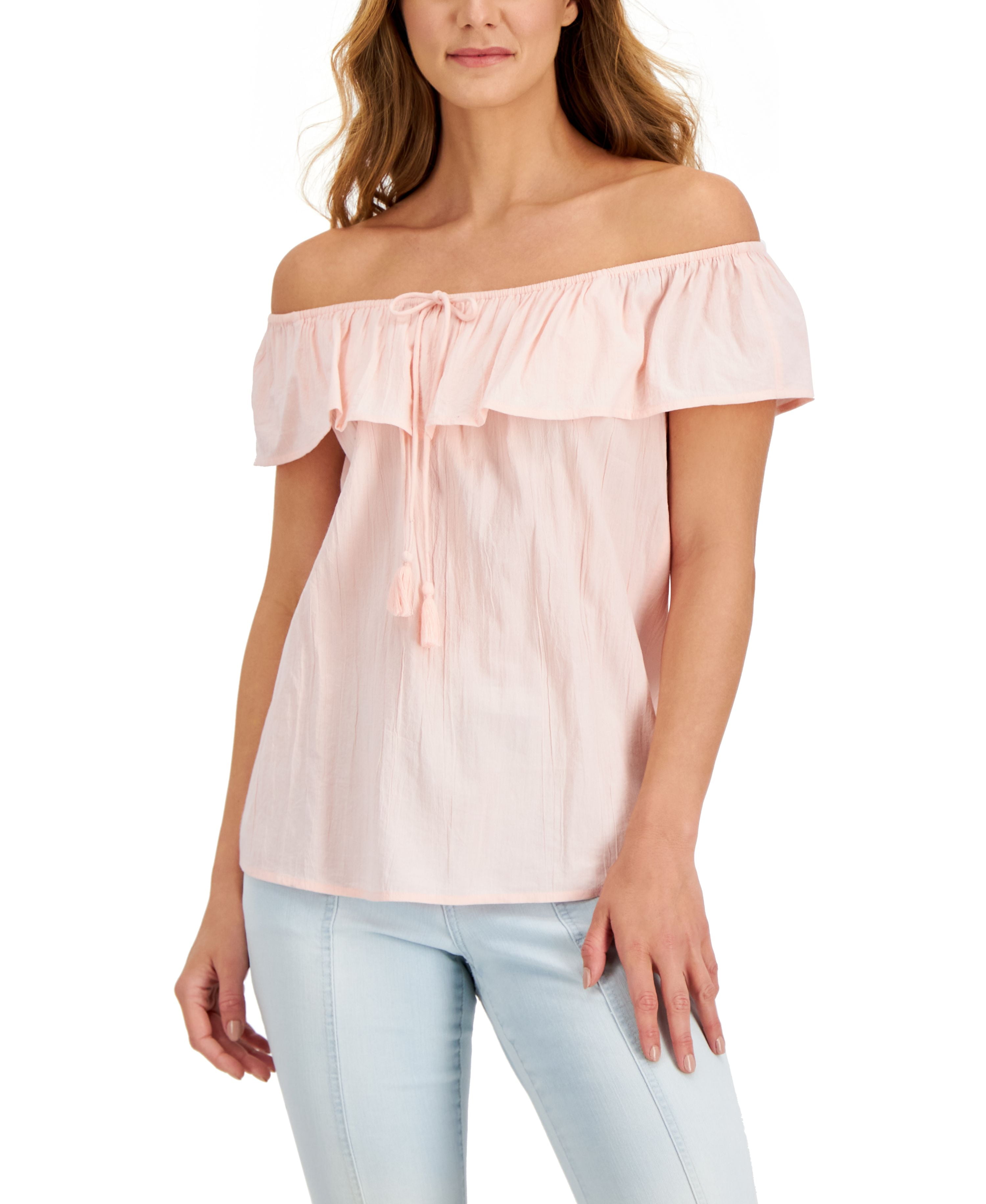 Style & Co Womens Off The Shoulder Top Soft Shell S - Walmart Business ...