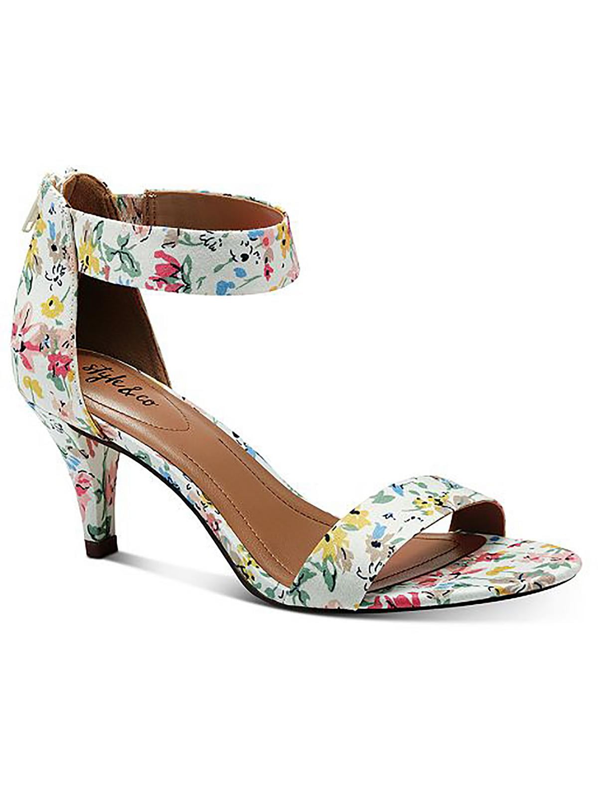 Style & Co. Womens Paycee Denim Stacked Heel Dress Sandals - Walmart.com