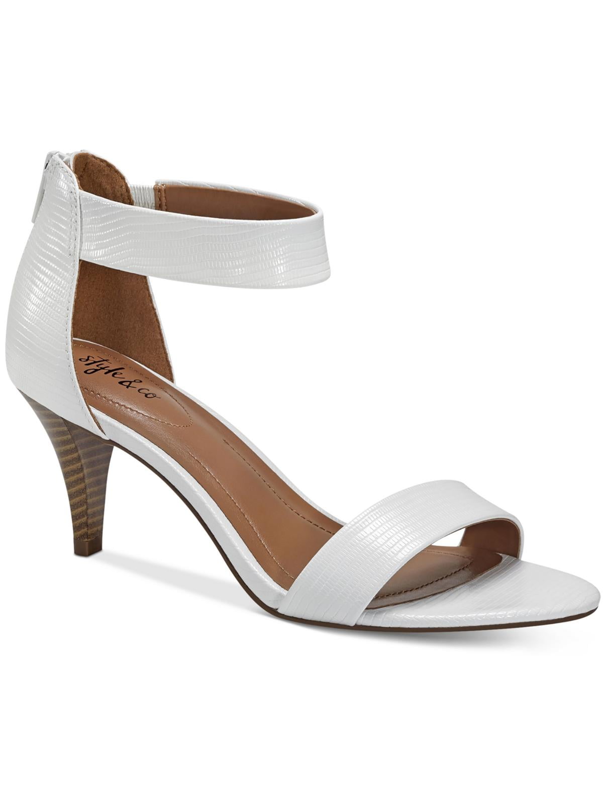 Style & Co. Womens Paycee Embossed Faux Leather Dress Sandals - Walmart.com