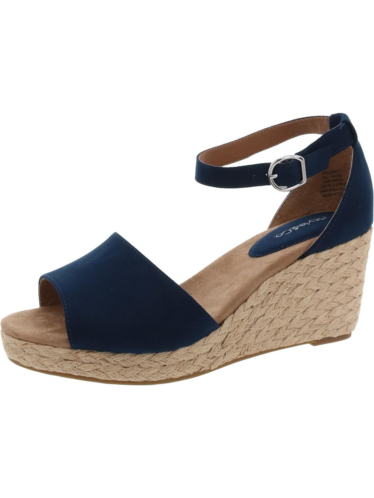 Style & Co. Womens Seleene Faux Suede Open Toe Wedge Sandals - Walmart.com
