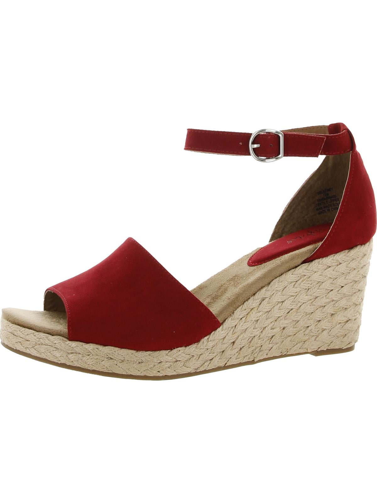 Style & Co. Womens Seleene Faux Suede Open Toe Wedge Sandals - Walmart.com