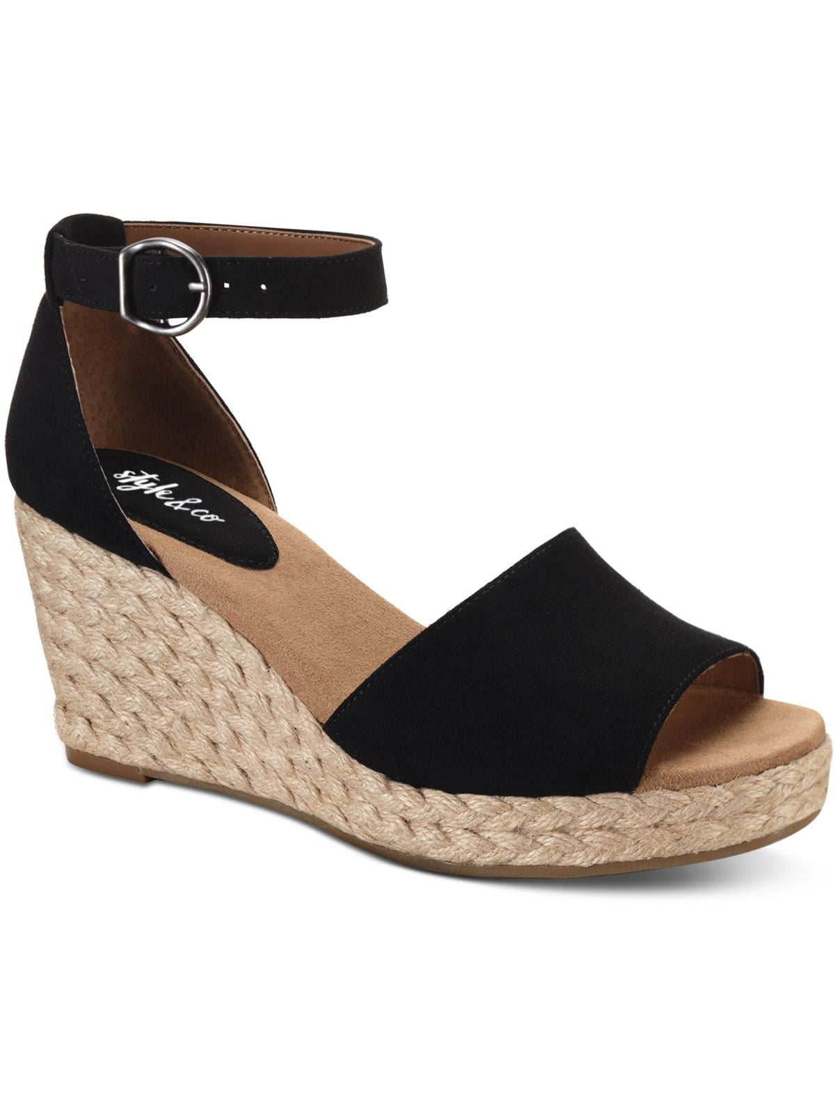 Style & Co. Womens Seleene Faux Suede Open Toe Wedge Sandals - Walmart.com