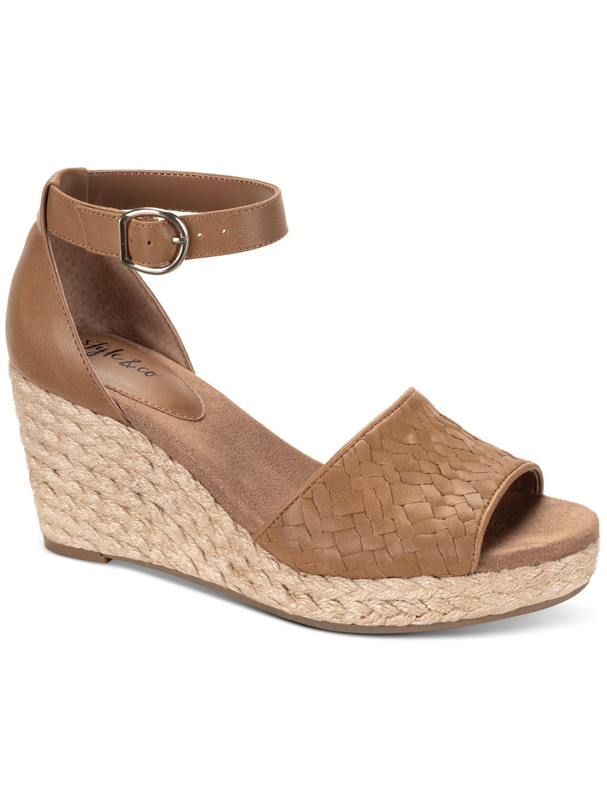 Style & Co. Womens Seleene Faux Suede Open Toe Wedge Sandals - Walmart.com
