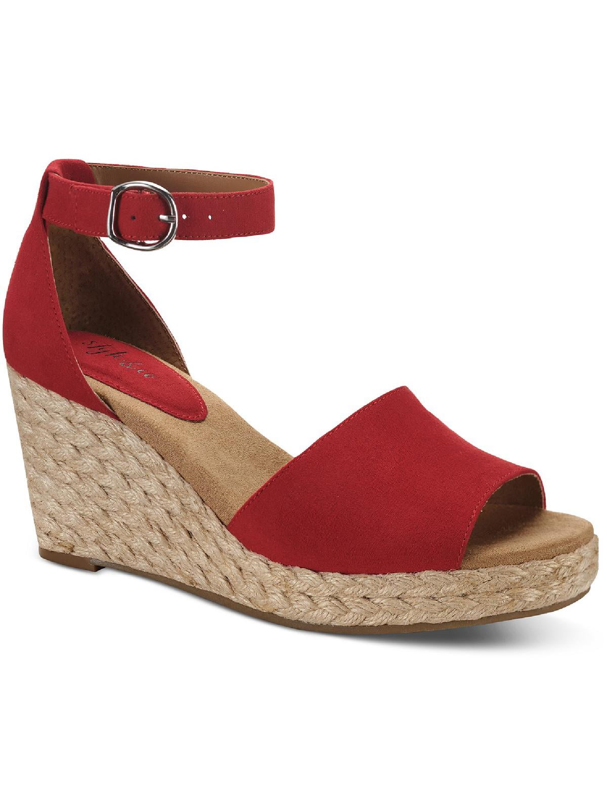 Style & Co. Womens Seleeney Faux Suede Open Toe Wedge Sandals - Walmart.com