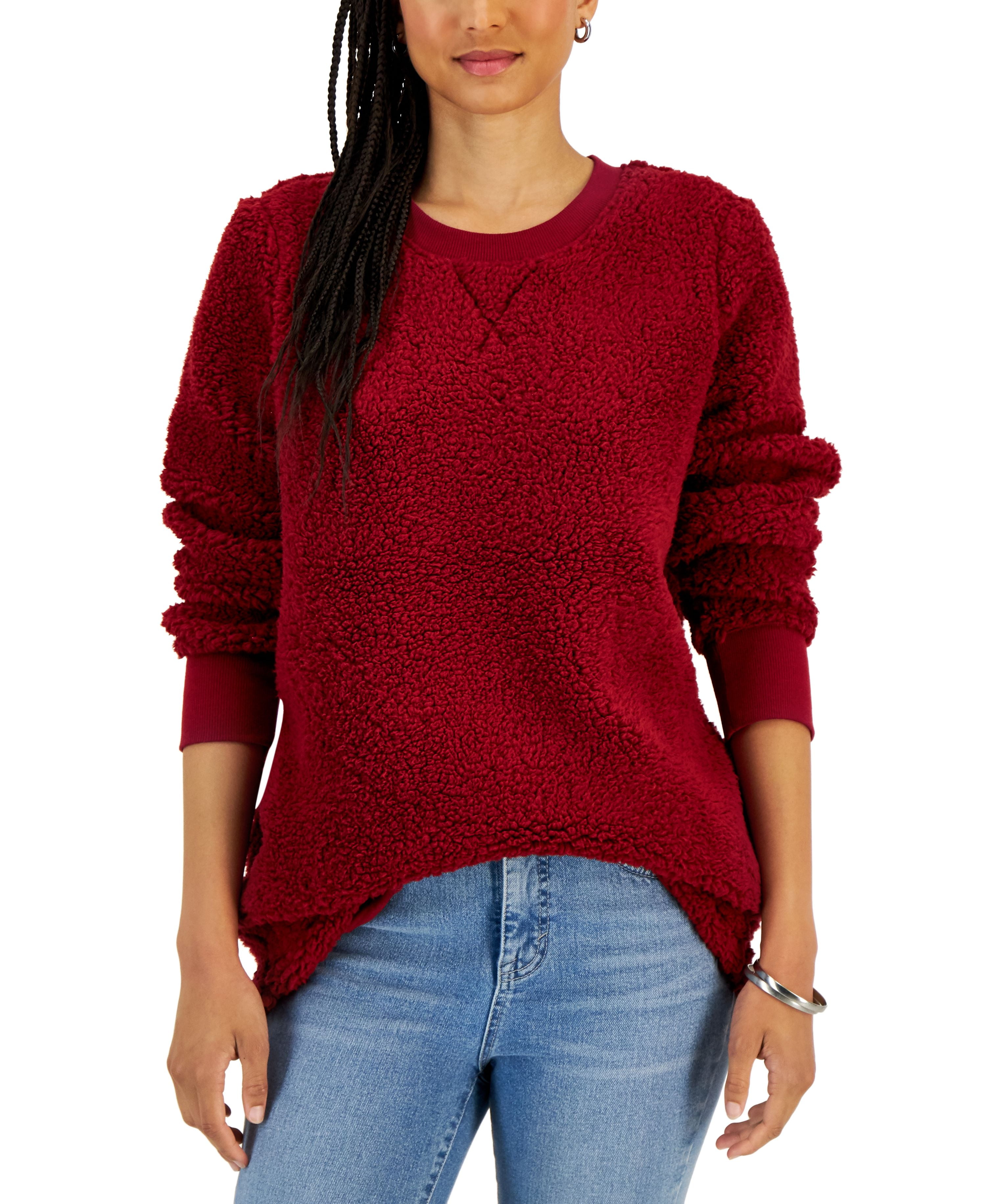 Style & Co Womens Sherpa Tunic Scarlet XL - Walmart.com